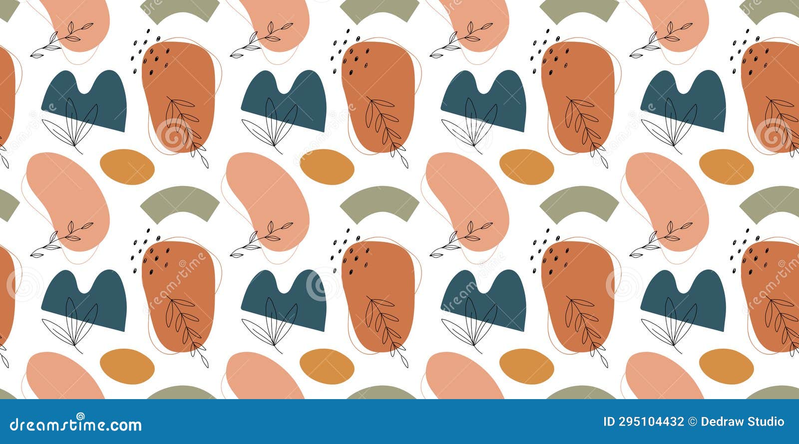 Abstract Nature Shape Seamless Pattern Stock Vector - Illustration of ...