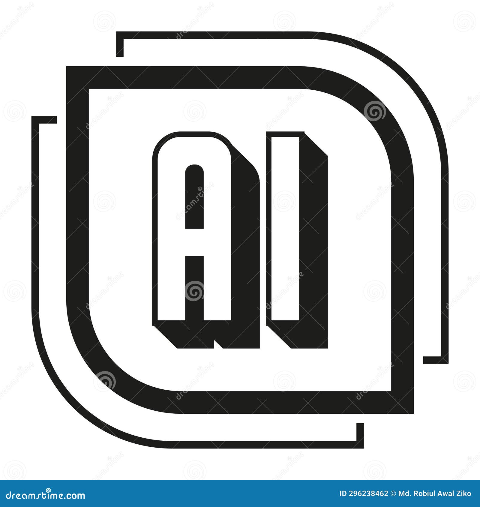AI Letter Monogram Logo Design Stock Illustration - Illustration of ...