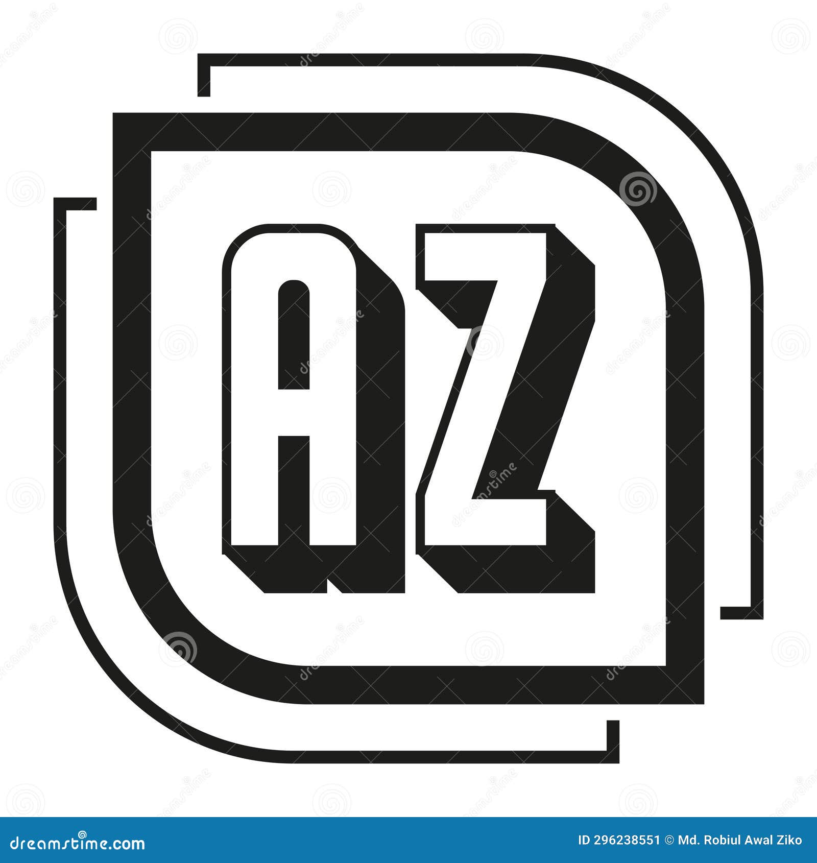AZ Letter Monogram Logo Design Stock Vector - Illustration of initial ...