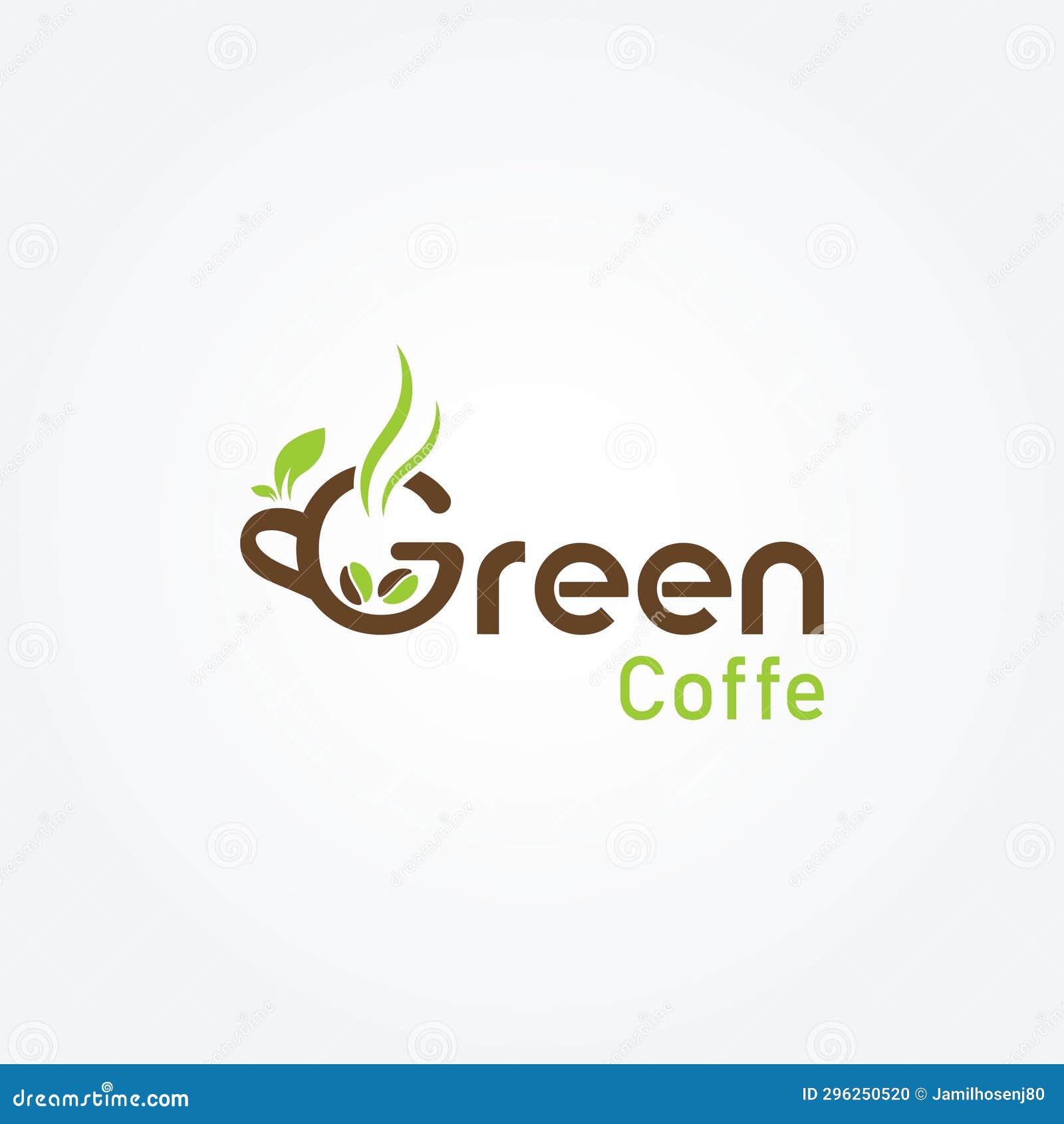 Letter G Green Coffee Logo Design Vector Image Stock Vector ...