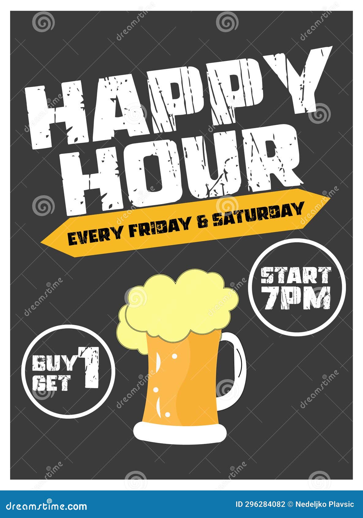 Happy Hour Beer Night Poster Flyer Social Media Post Design Stock ...