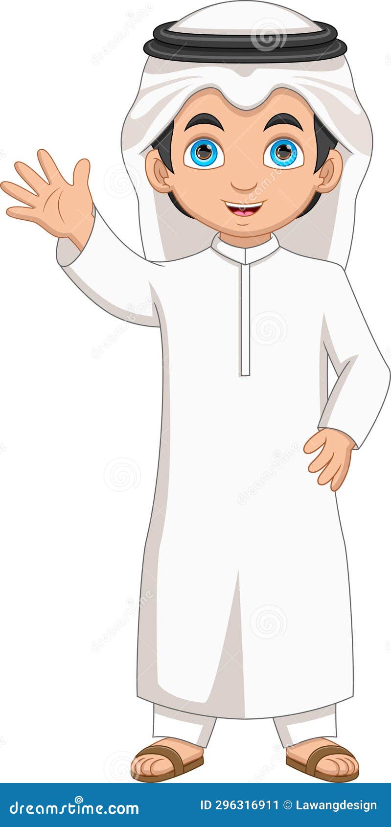 Cartoon Arabic Boy Wearing Traditional Costume Stock Vector ...