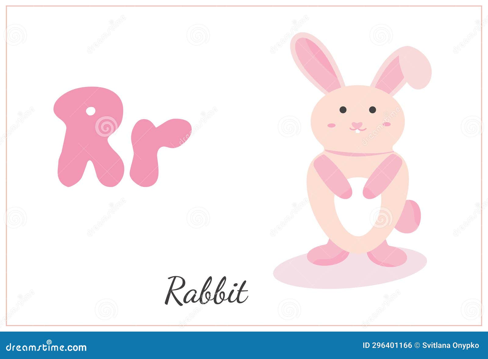 Rabbit. R Letter. Cute Children Animal Alphabet In Vector. Funny ...
