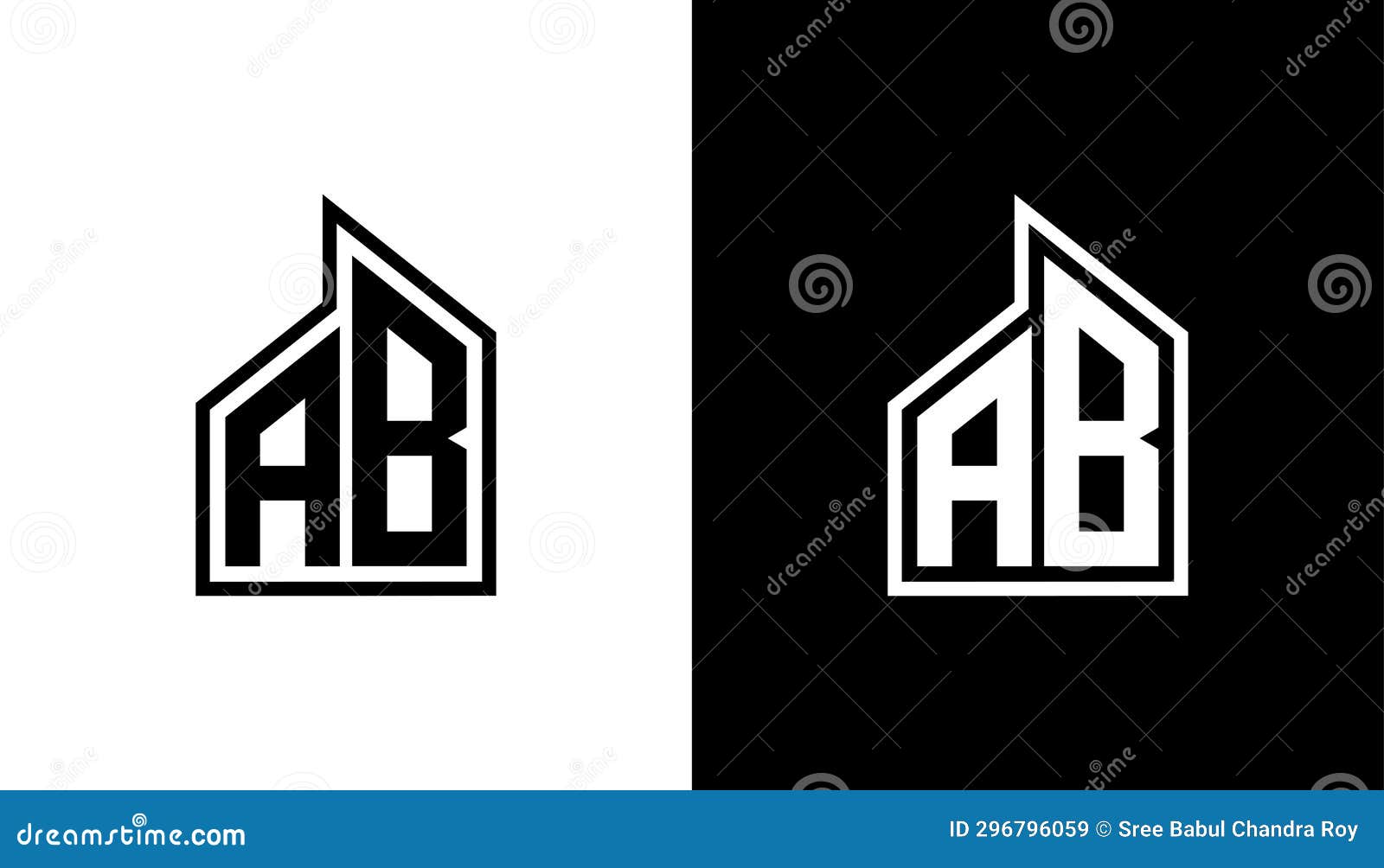 Letter AB Building Vector Logo Design Template. Letter AB Real Estate ...