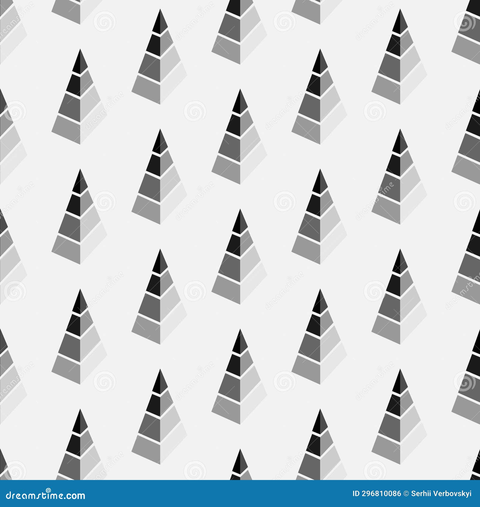 Seamless Geometric Pattern of Pyramids Divided into Segments in Black ...