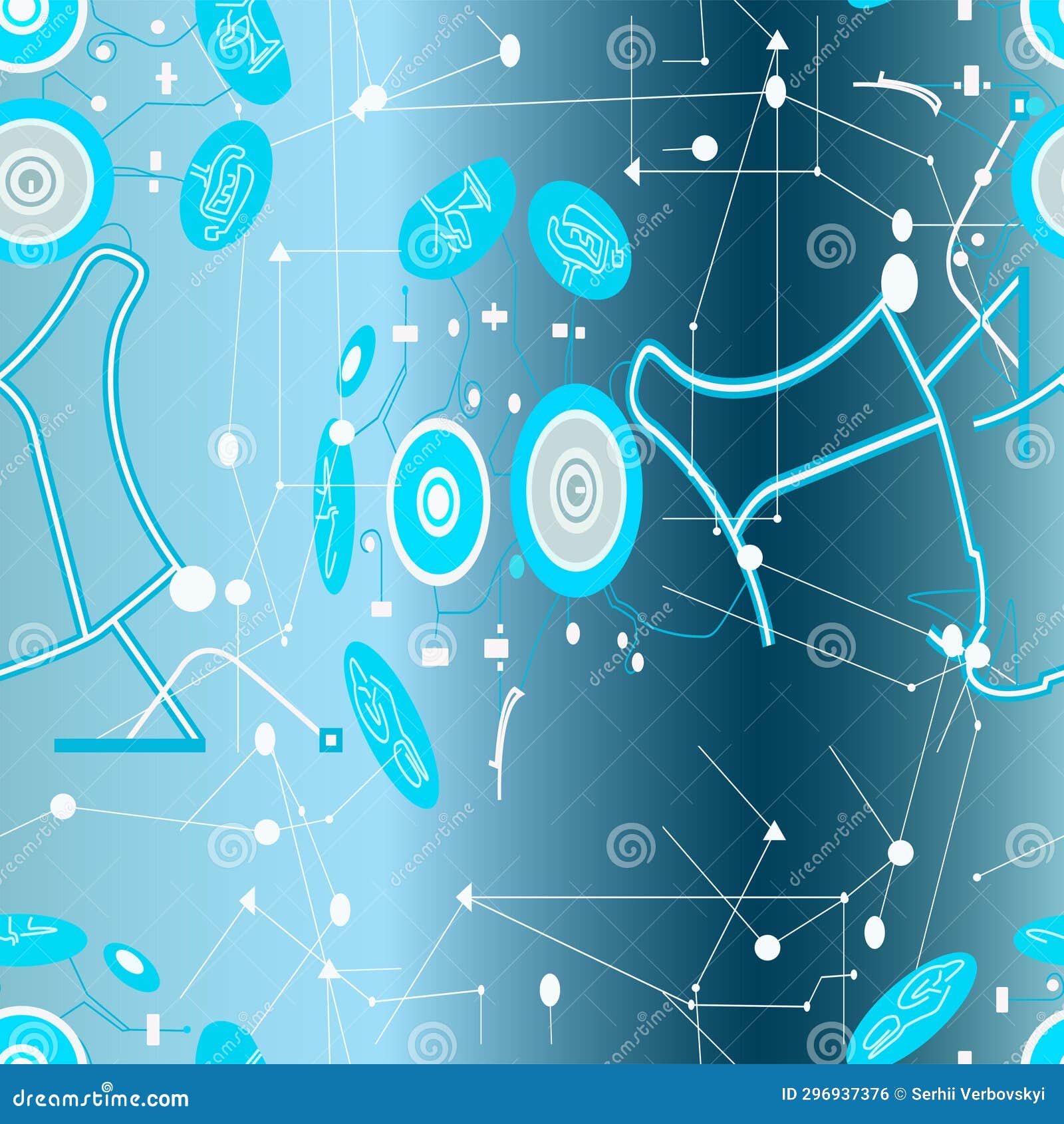 Seamless Background Pattern with a Variety of Technological Elements ...