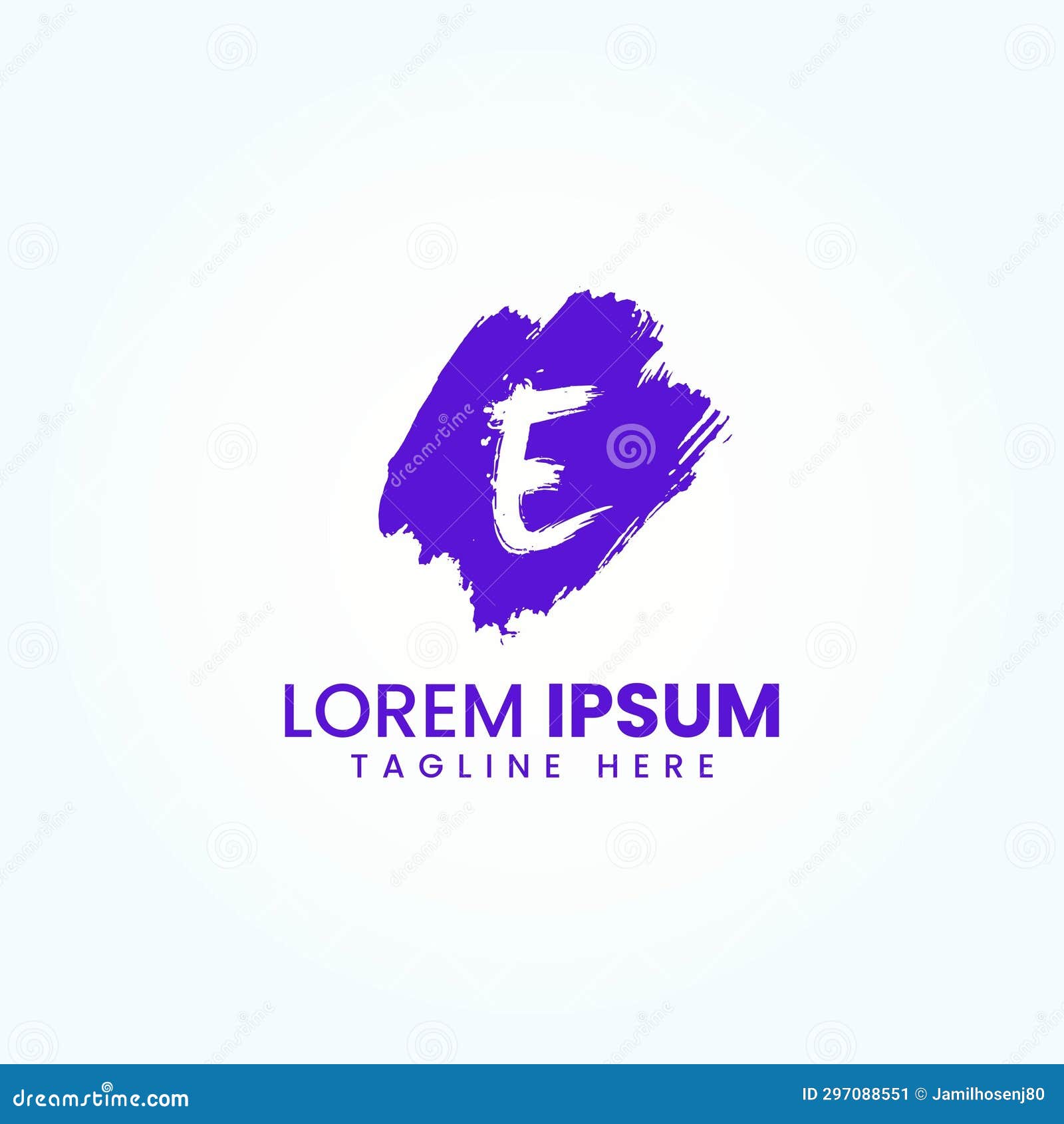 Grunge Brush Stroke Letter E Logo Design Vector Template Stock Vector ...