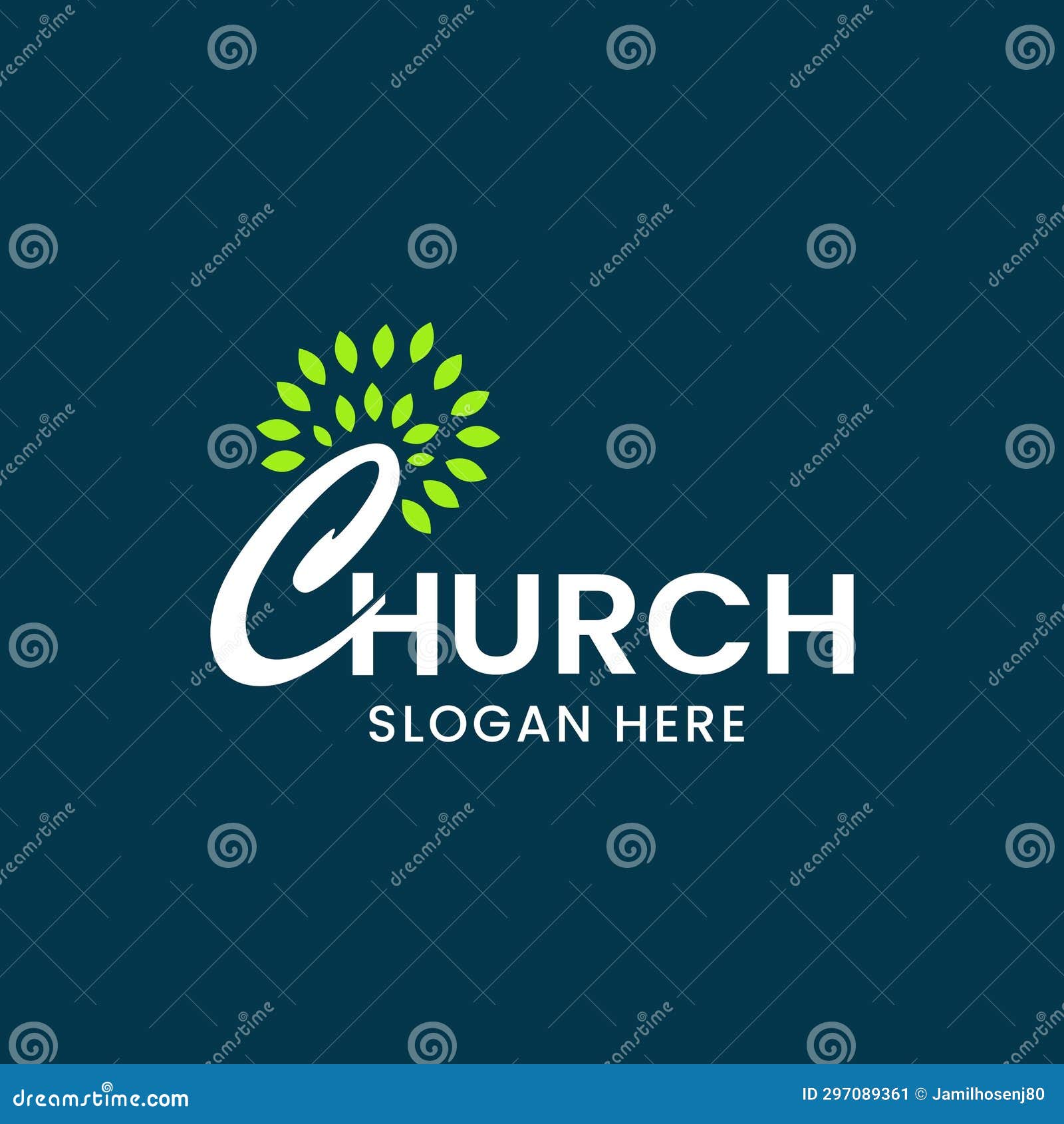 Modern Church Tree Logo Design Vector Image Stock Vector - Illustration ...