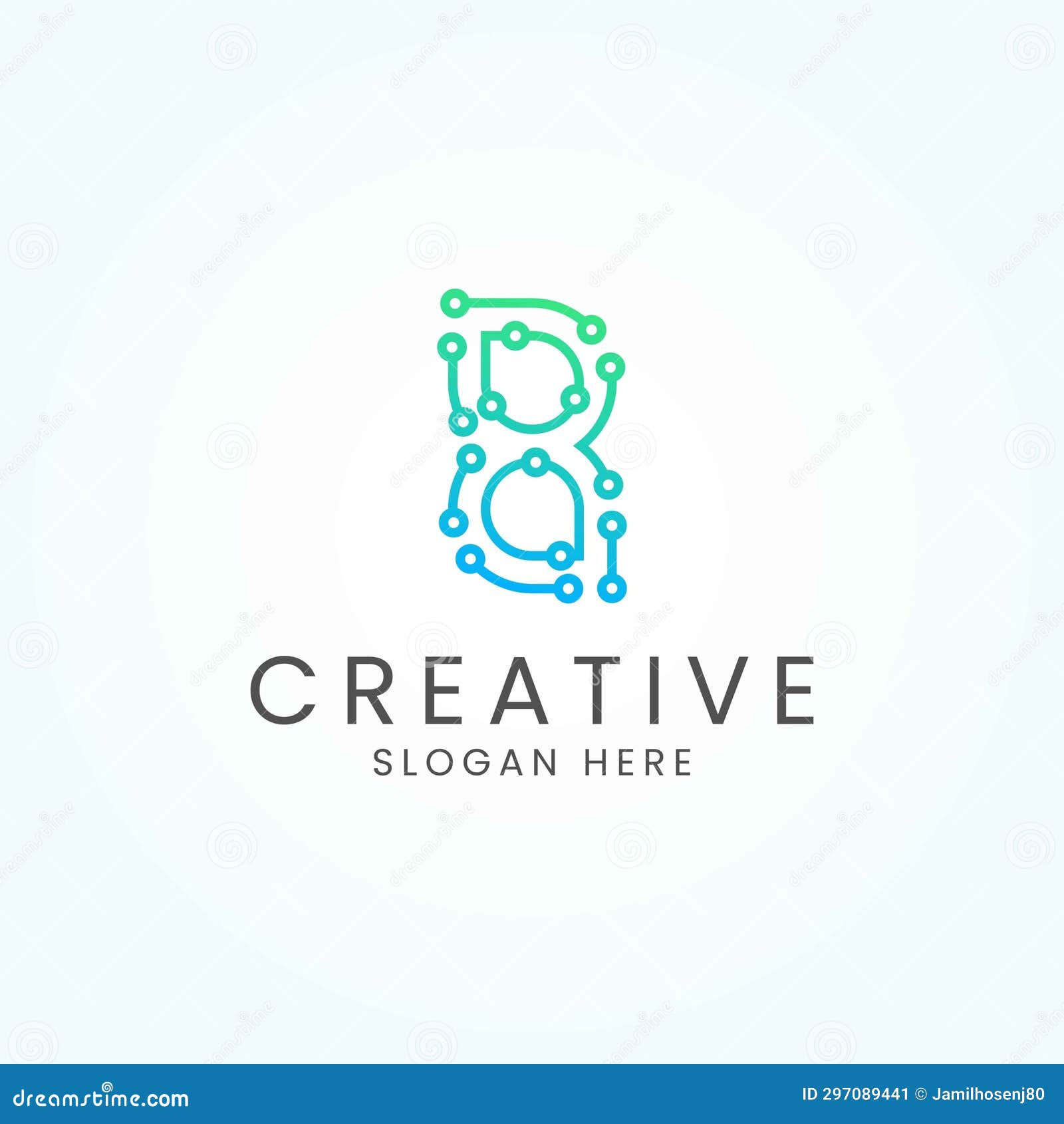 Modern Letter B Tech Logo Design Vector Template Stock Vector ...