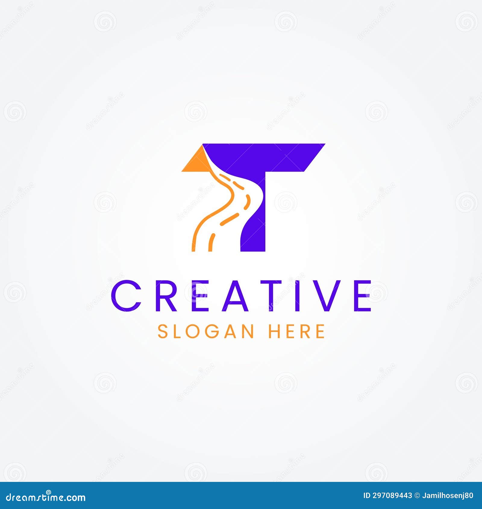 Initial Letter T Road Way Logo Design Vector Vector Image Stock Vector ...