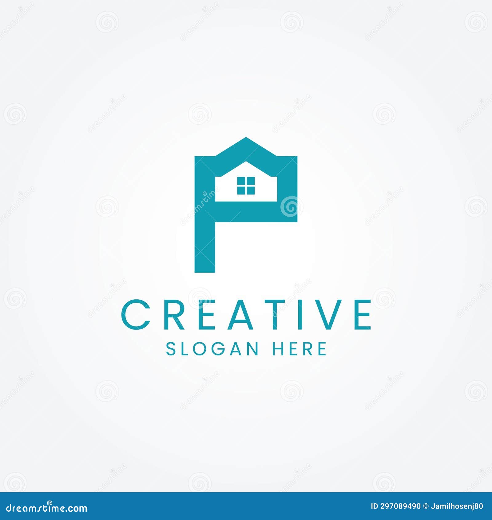 Abstract Letter P Home Logo Design Vector Image Stock Vector ...