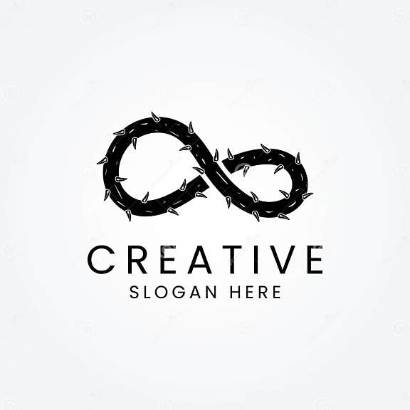 Infinity Barbed Wire Logo Icon Design Vector Template Stock Vector ...