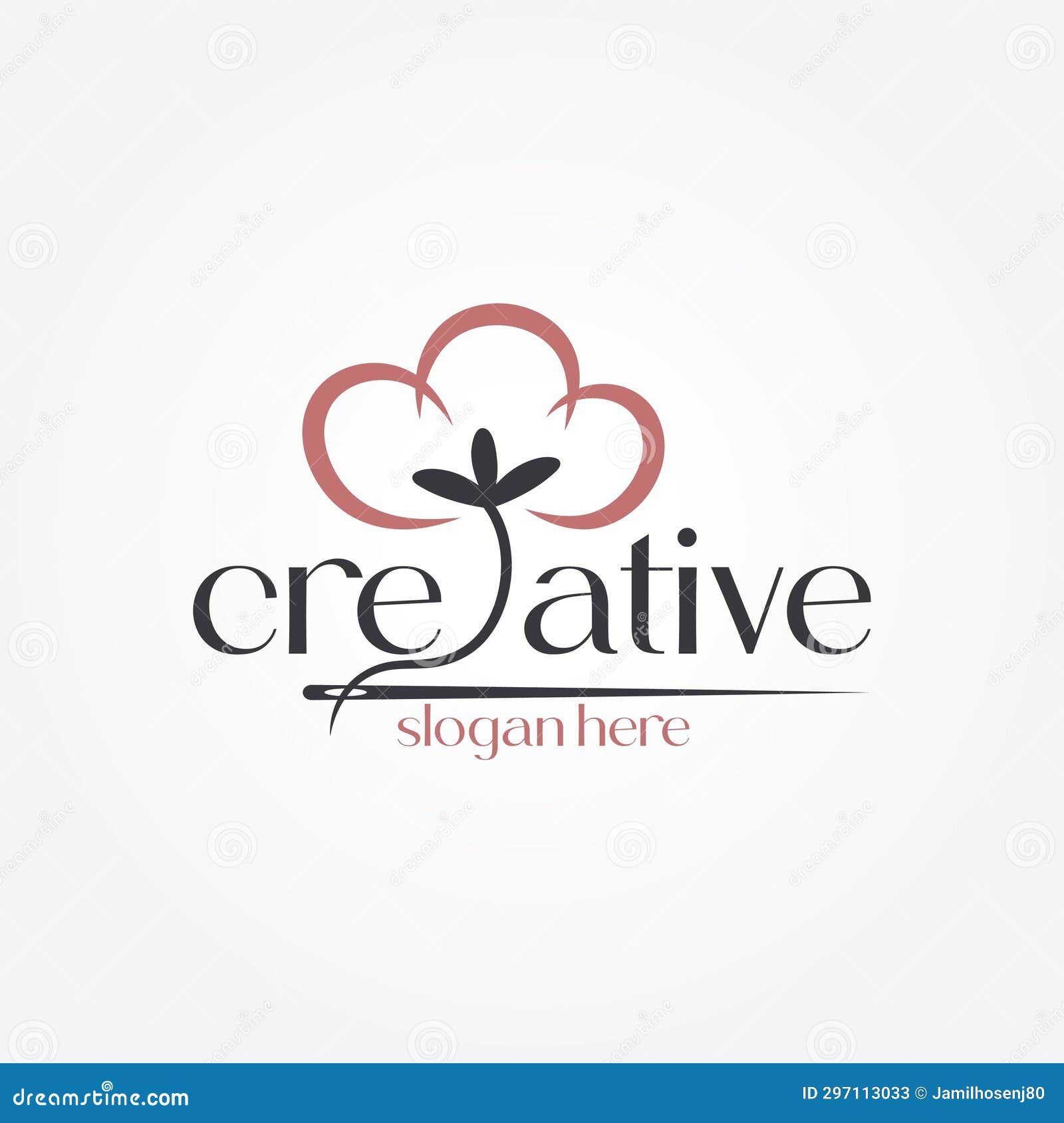 Cotton Flower Logo Design. Minimal Cotton Line Logo Vector Template ...