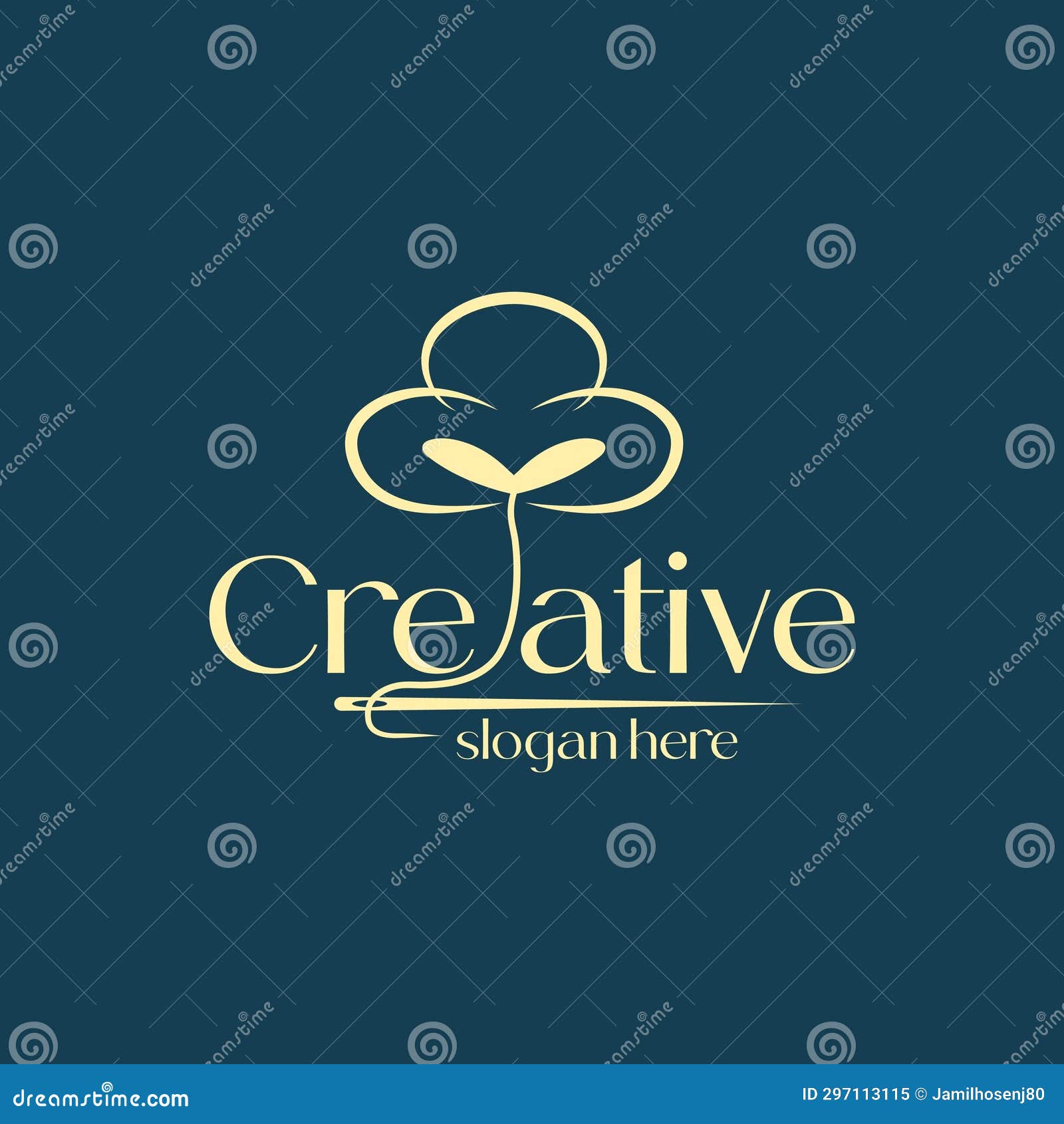 Cotton Flower Logo Design. Minimal Cotton Line Logo Vector Template ...