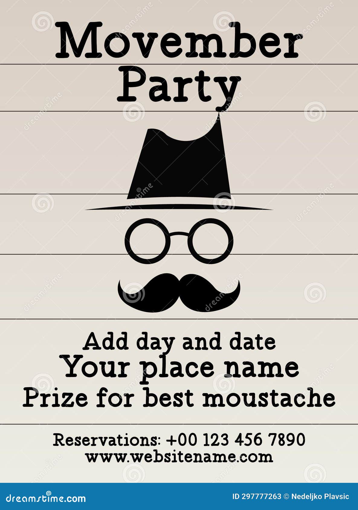 Movember Party Flyer Poster Social Media Post Design Stock Vector ...