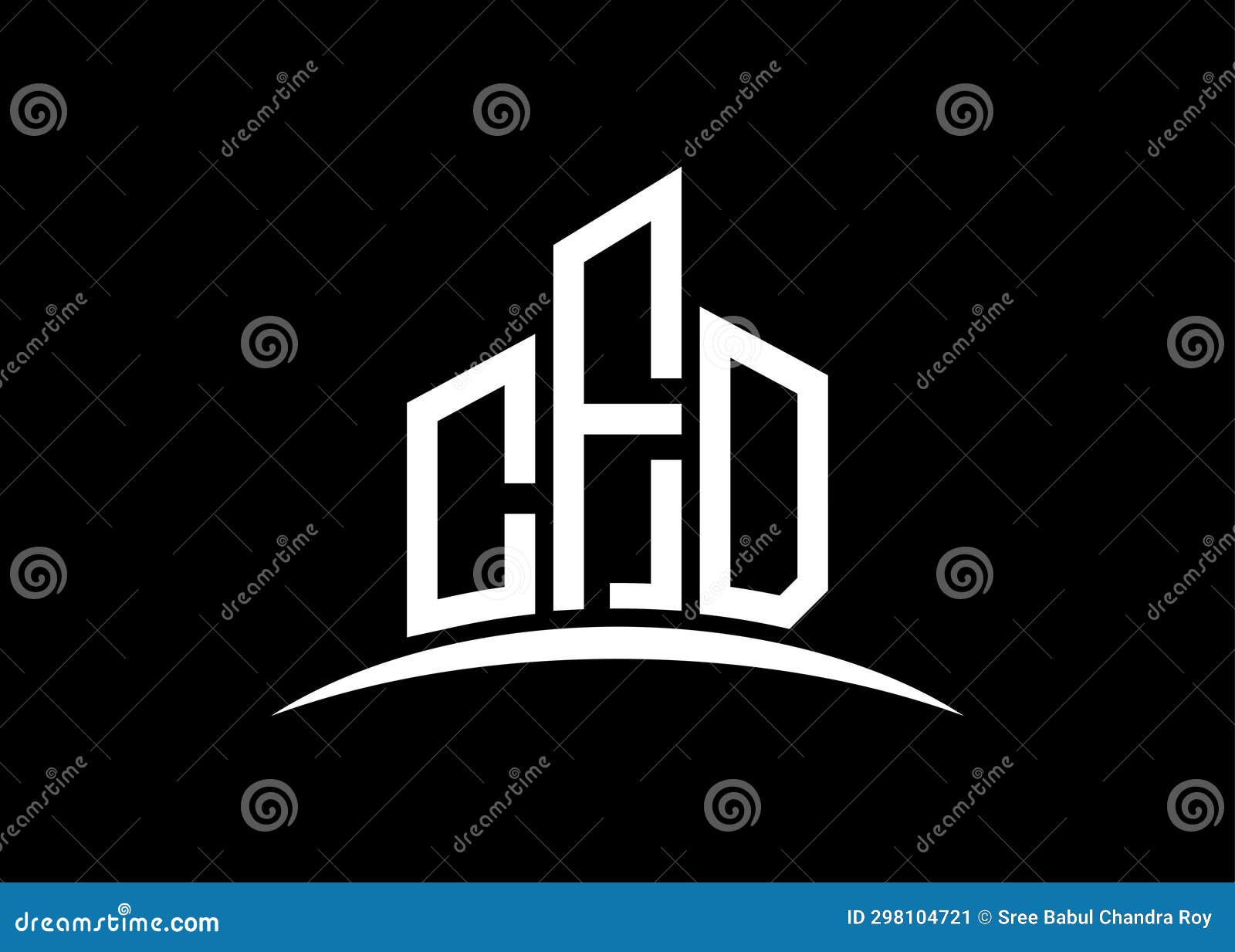 Letter CFD Building Vector Monogram Logo Design Template. Building ...