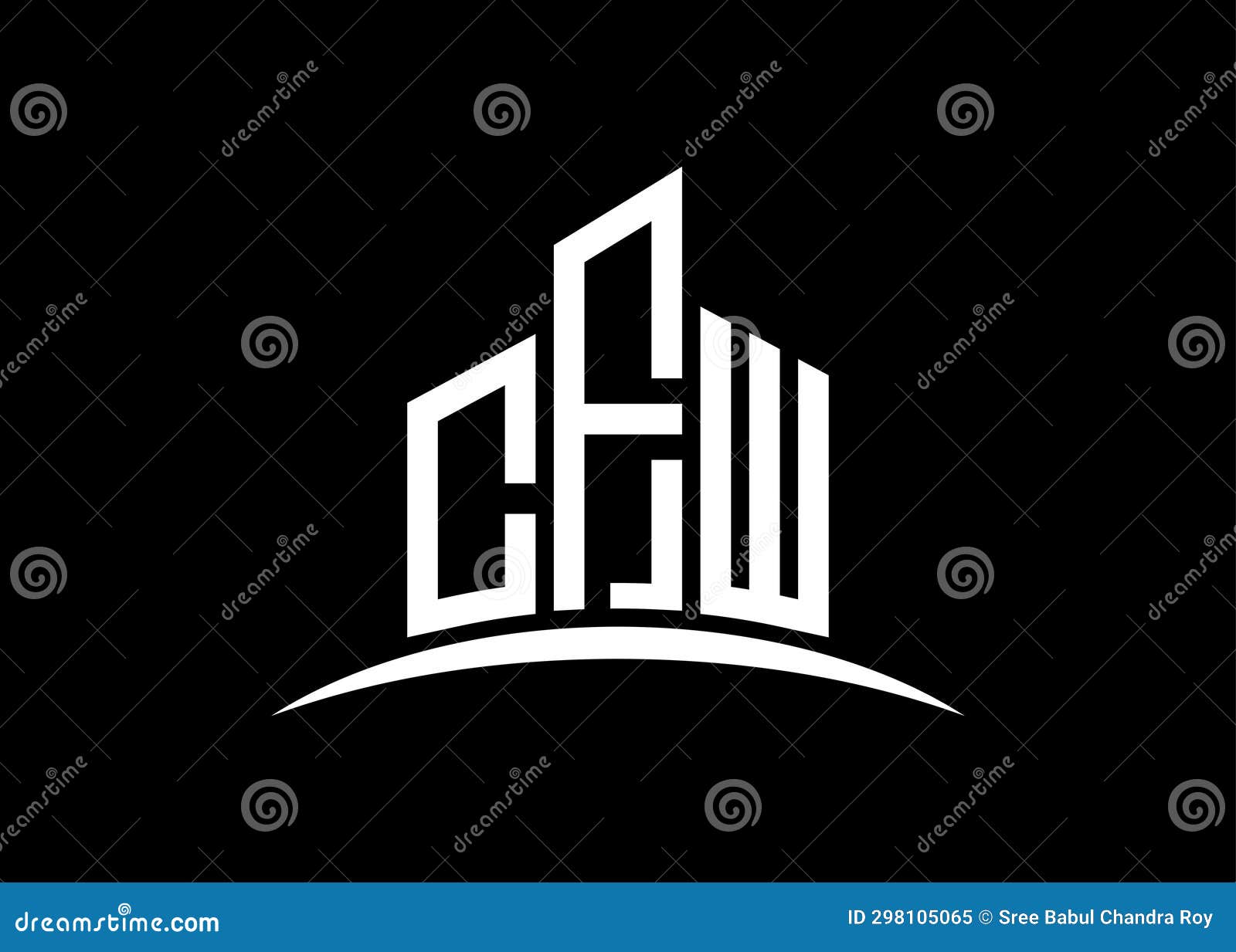 Letter CFW Building Vector Monogram Logo Design Template. Building ...