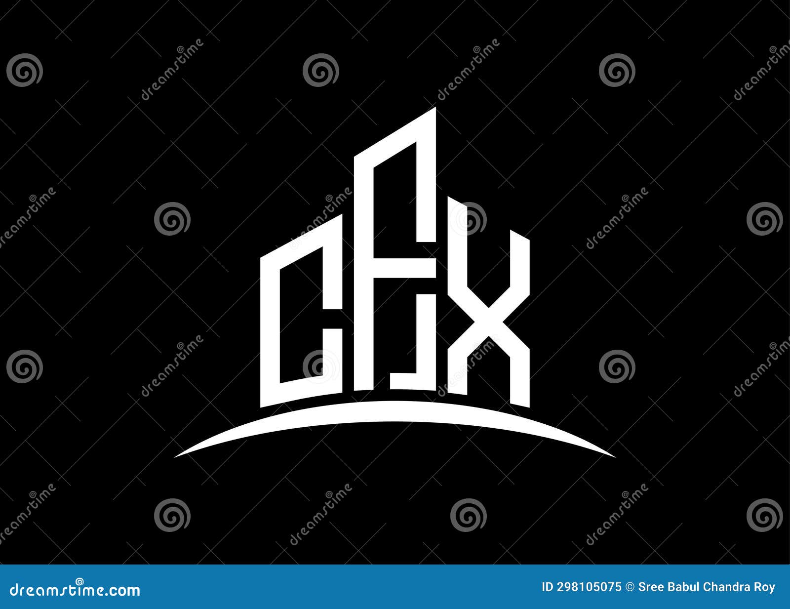 Letter CFX Building Vector Monogram Logo Design Template. Building ...