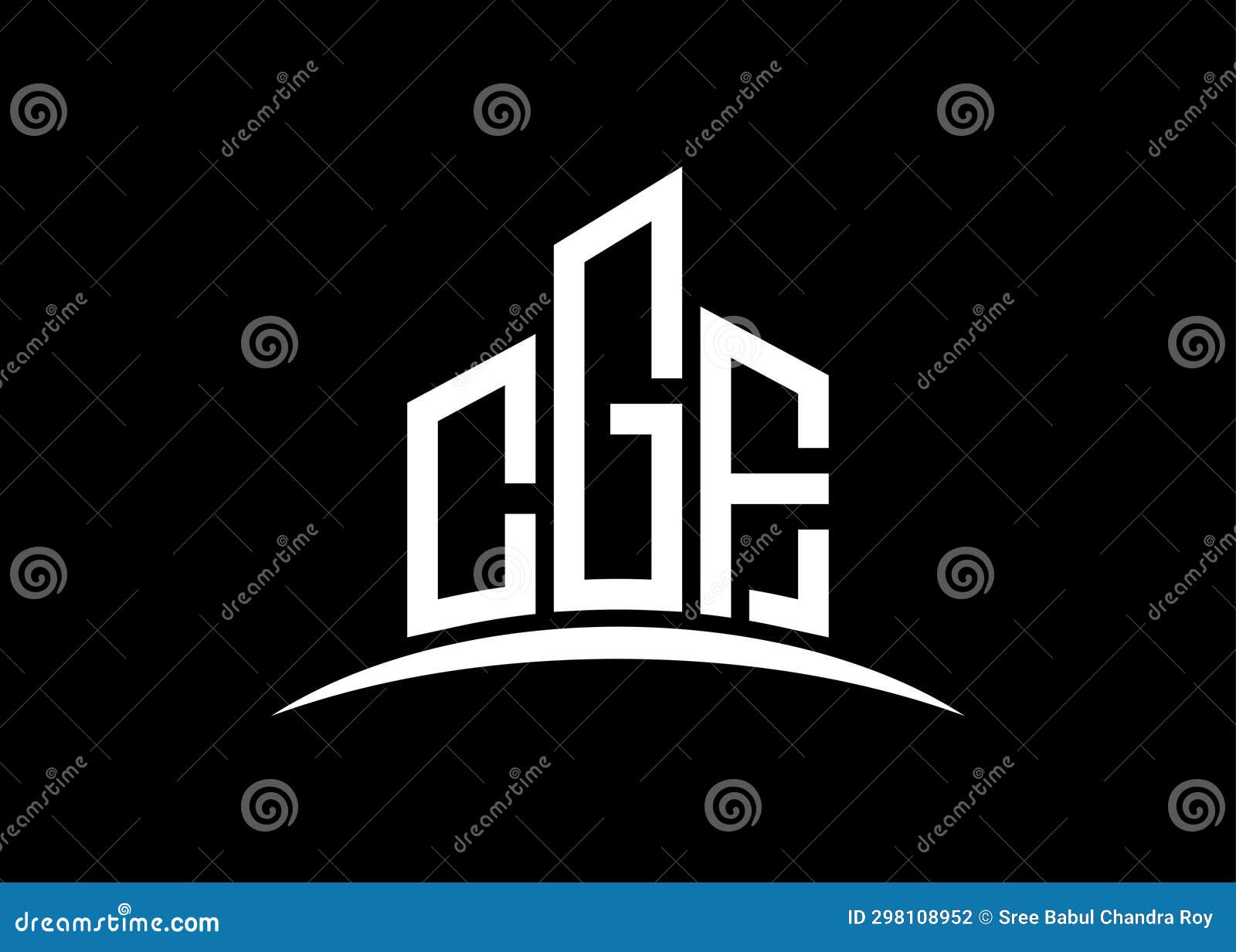 Letter CGF Building Vector Monogram Logo Design Template. Building ...