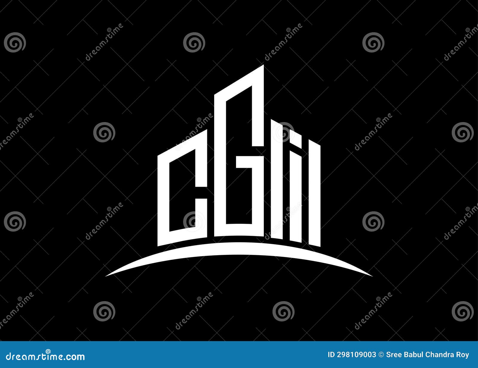 Letter CGI Building Vector Monogram Logo Design Template. Building ...