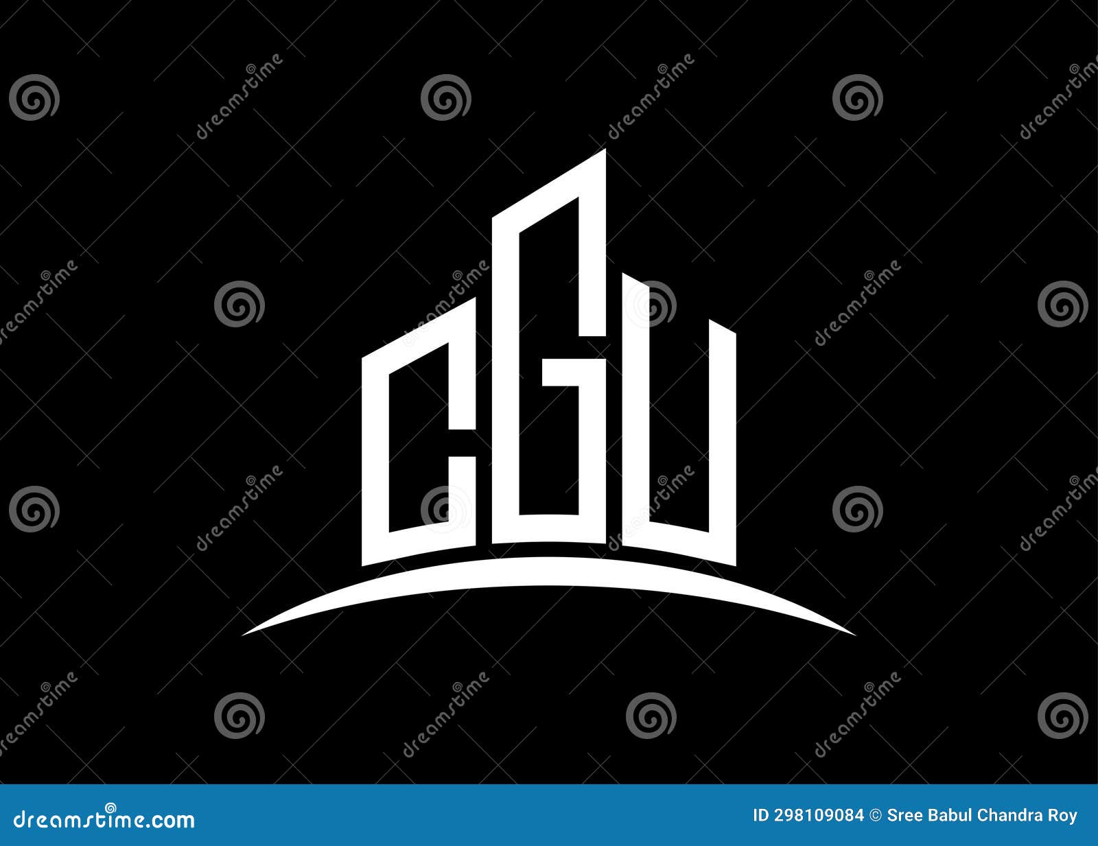 Letter CGU Building Vector Monogram Logo Design Template. Building ...