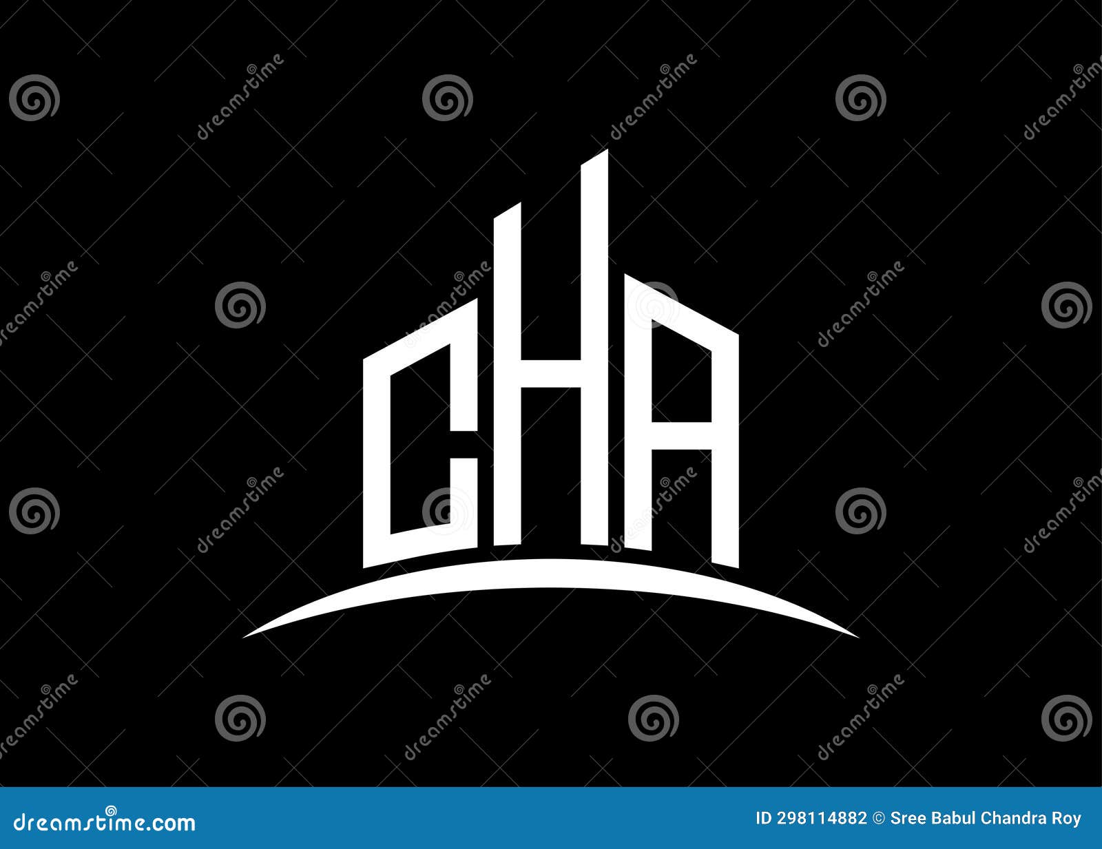 Letter CHA Building Vector Monogram Logo Design Template. Building ...