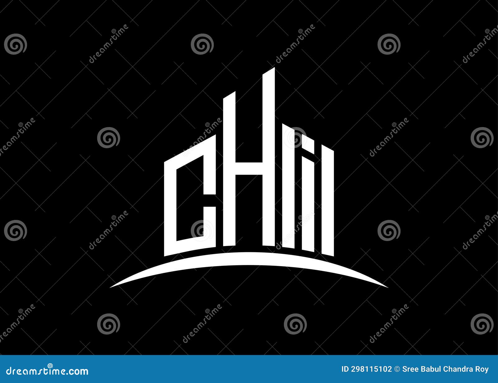Letter CHI Building Vector Monogram Logo Design Template. Building ...
