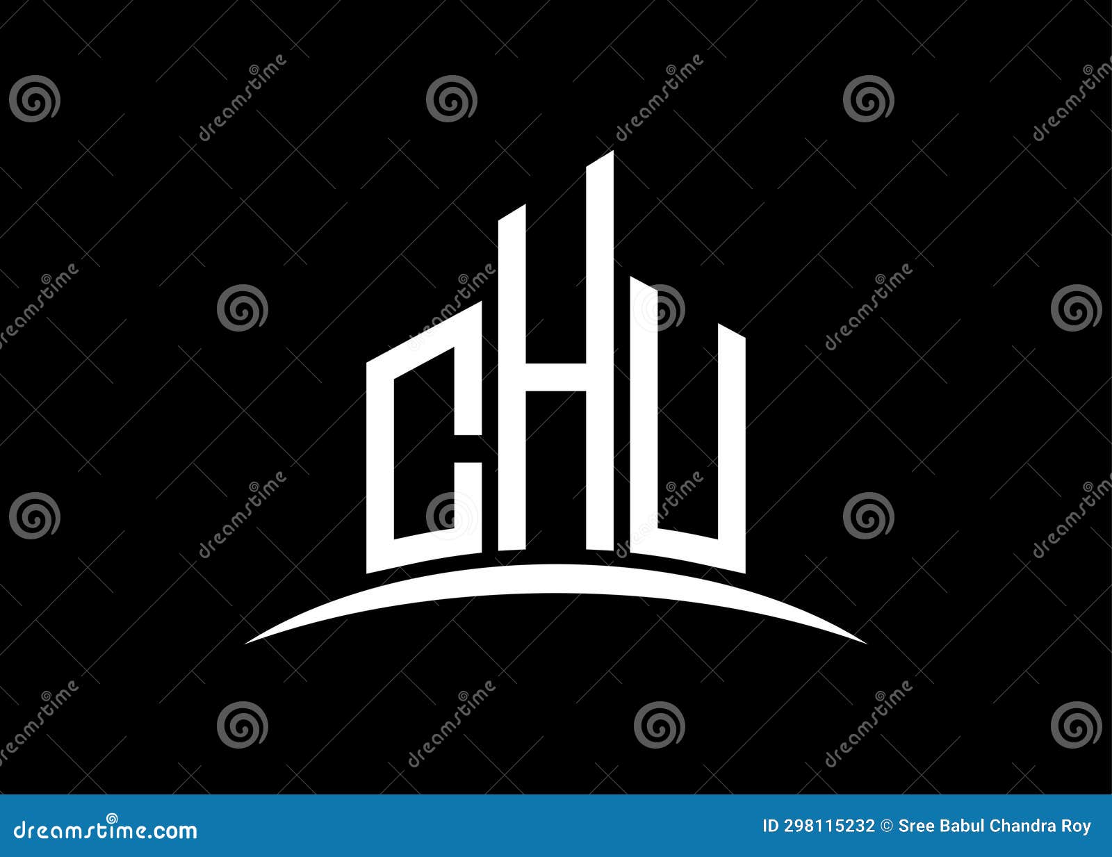 Letter CHU Building Vector Monogram Logo Design Template. Building ...
