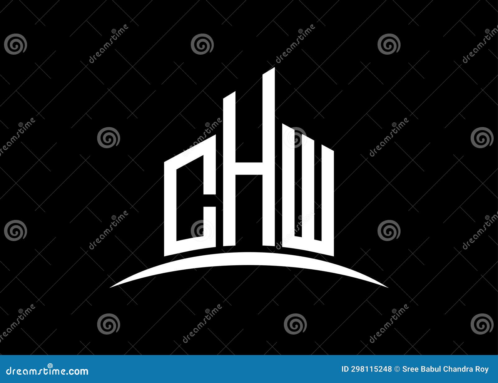 Letter CHW Building Vector Monogram Logo Design Template. Building ...