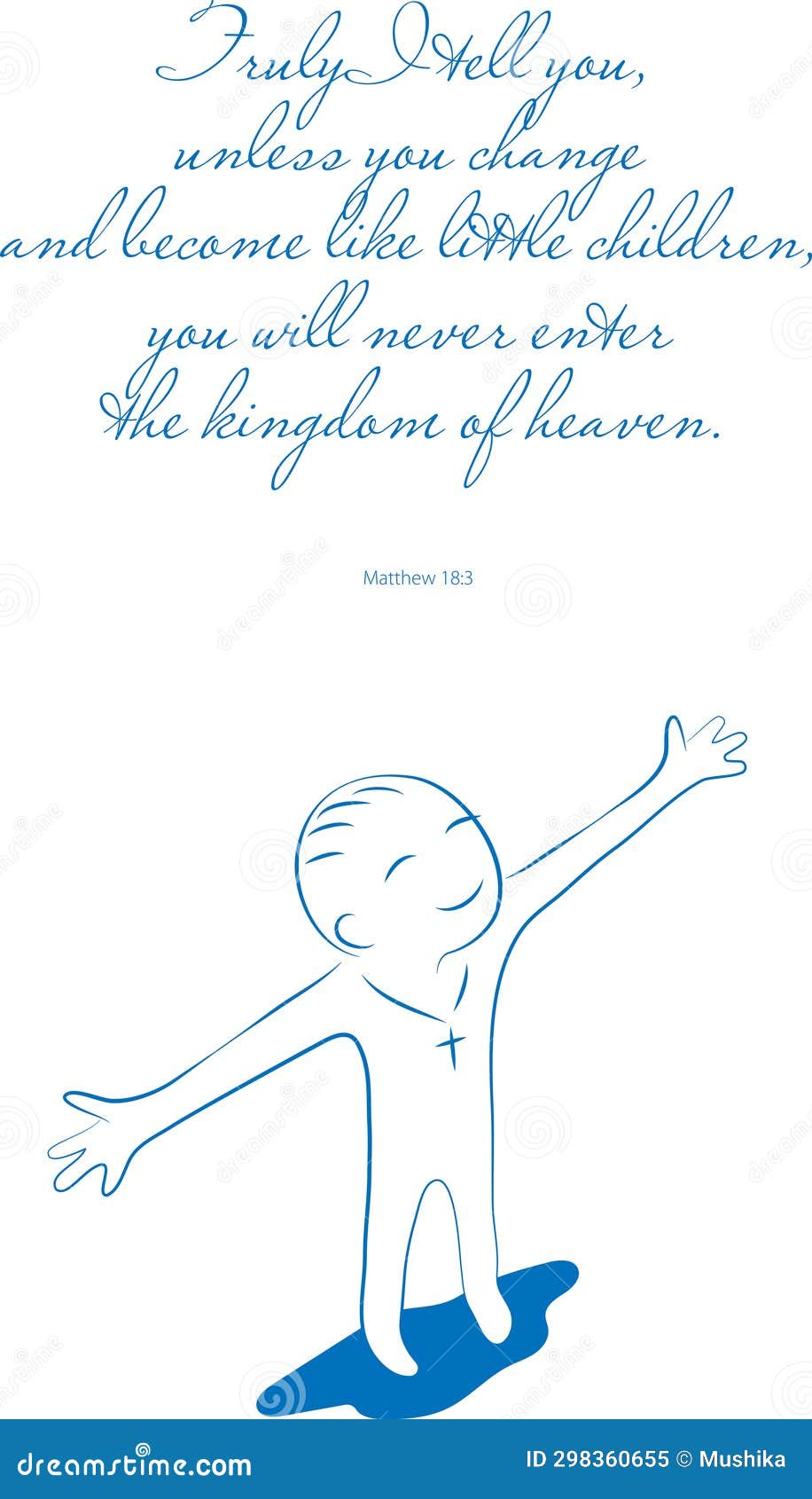 Joyous Happy Blessed Christian Man with Bible Quote Stock Vector ...