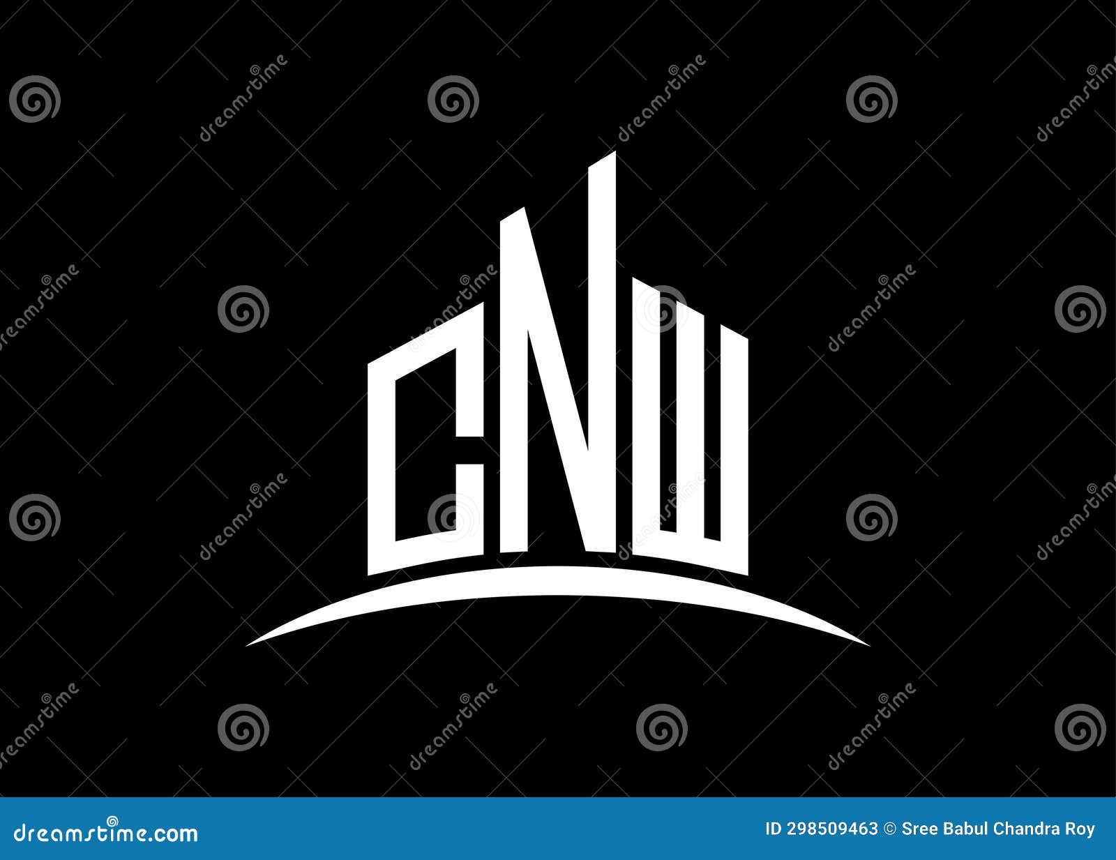 Letter CNW Building Vector Monogram Logo Design Template. Building ...
