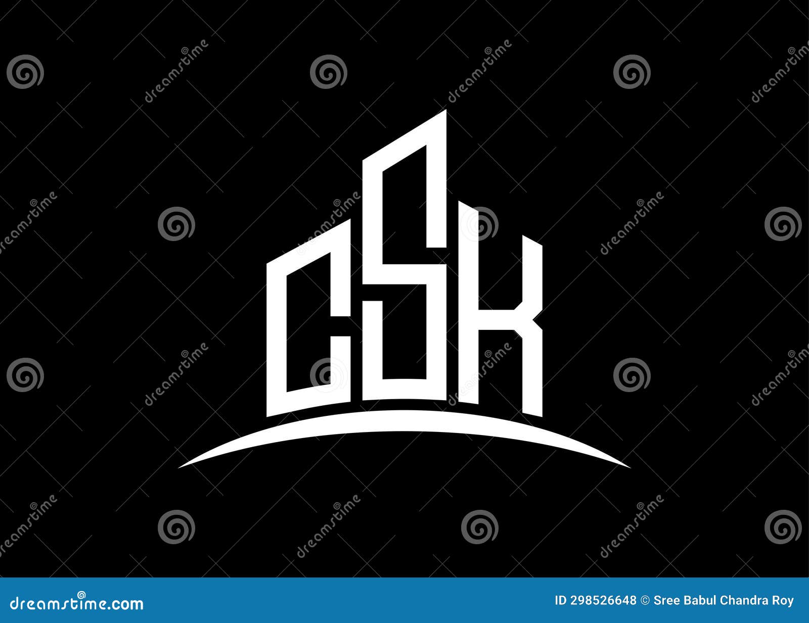 Letter CSK Building Vector Monogram Logo Design Template. Building ...