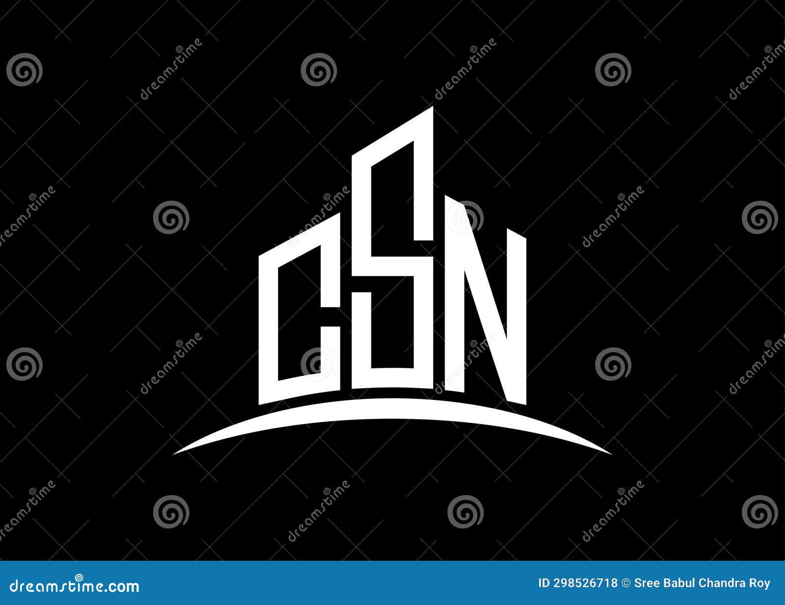 Letter CSN Building Vector Monogram Logo Design Template. Building ...