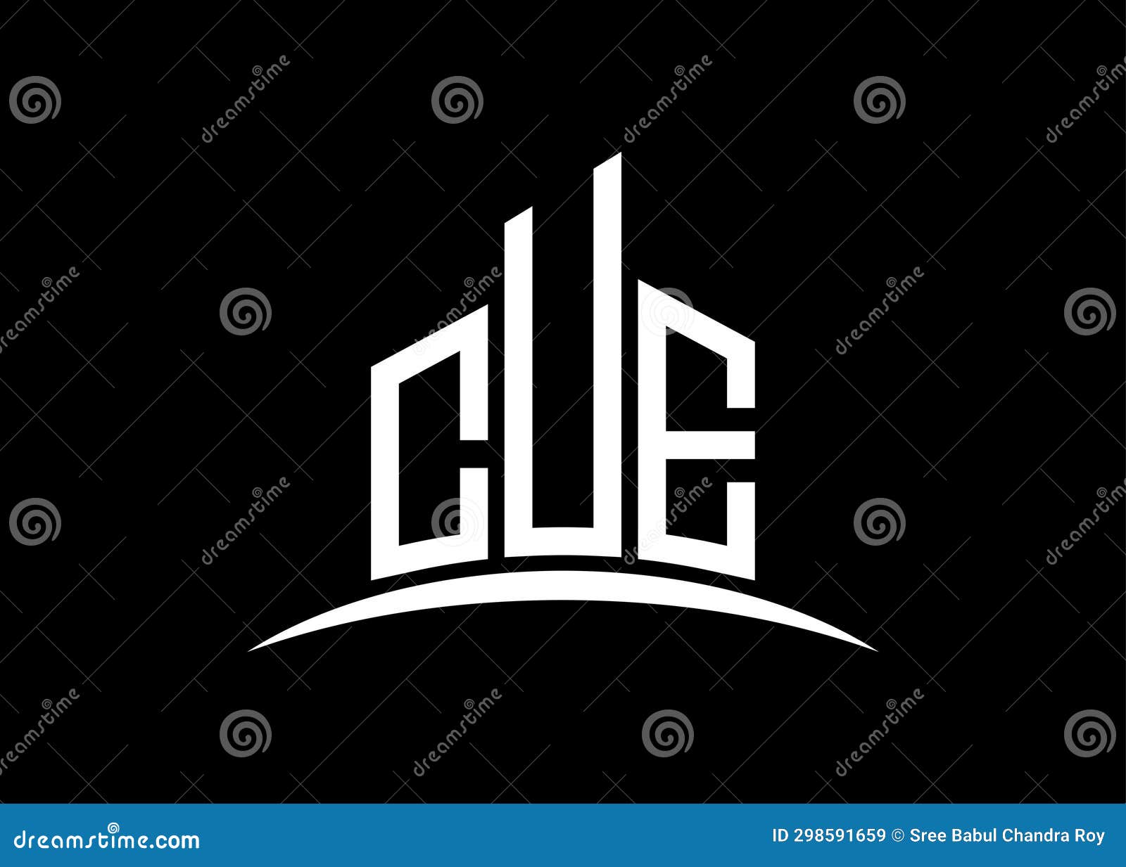Letter CUE Building Vector Monogram Logo Design Template. Building ...