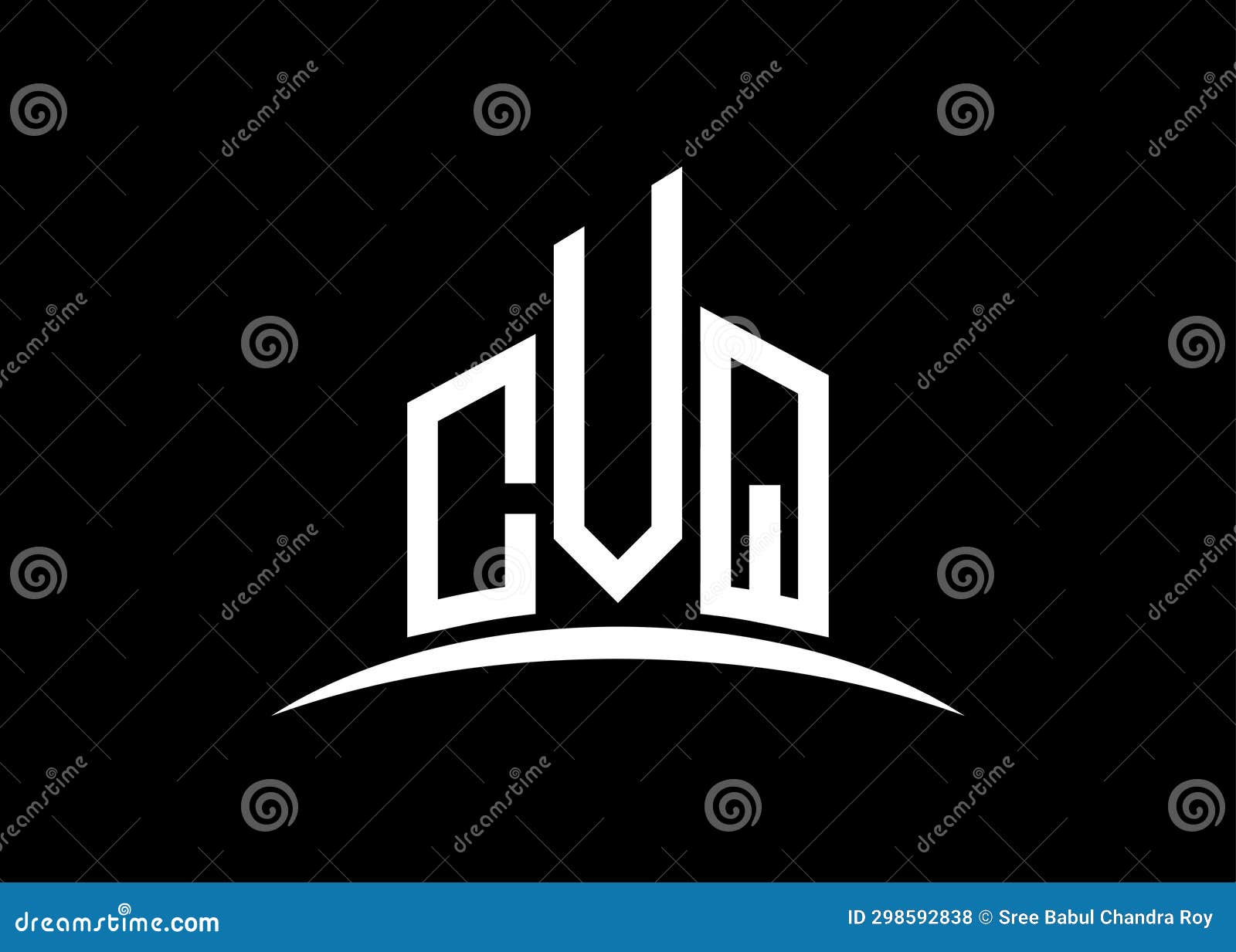 Letter CVQ Building Vector Monogram Logo Design Template. Building ...