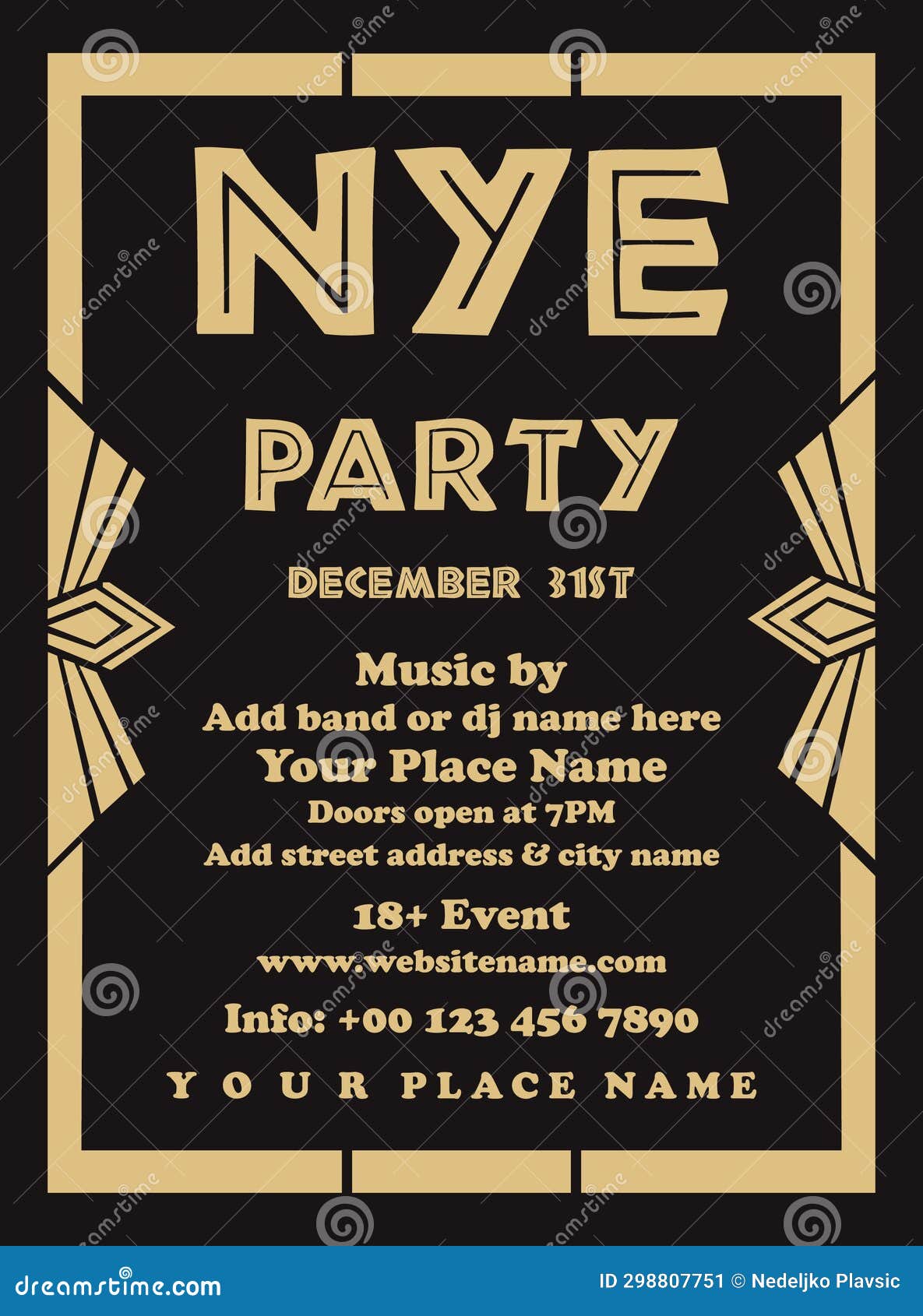 NYE New Year Celebration Party Poster Flyer Social Media Post Design ...