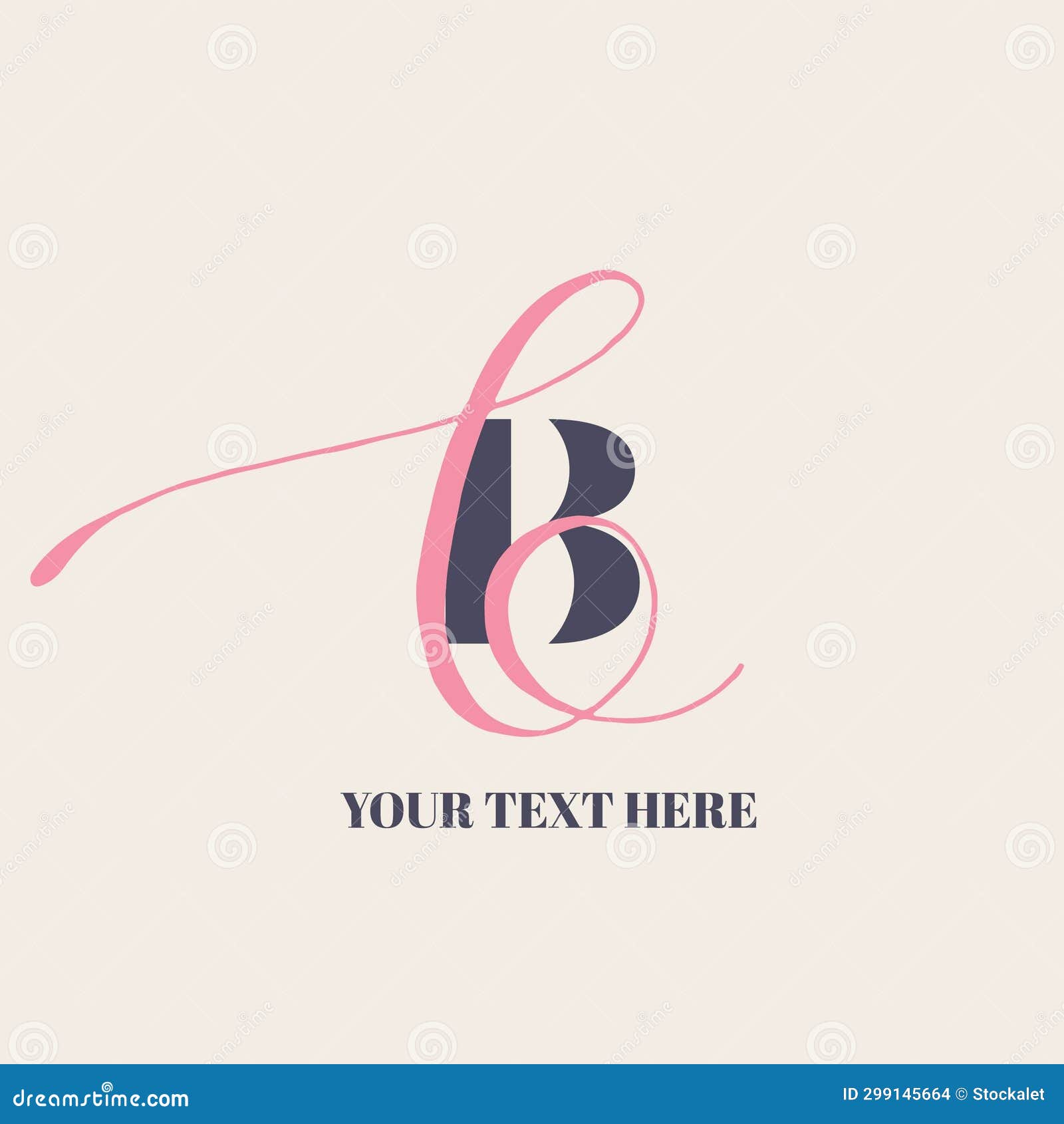 BB Monogram. Uppercase and Lowercase Calligraphy. Intertwined Letter B ...