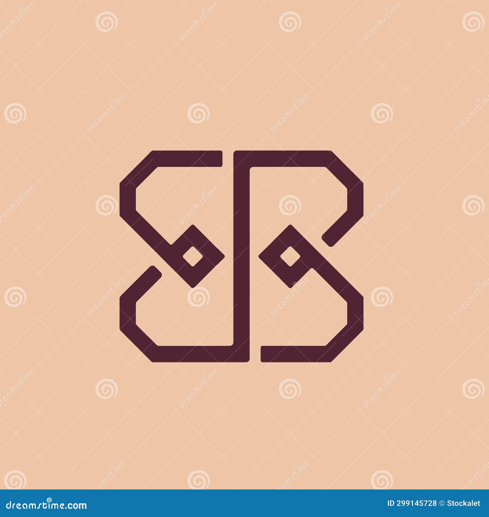BB Monogram Symbol. Abstract Uppercase Line Letter B Logo. Stock Vector ...