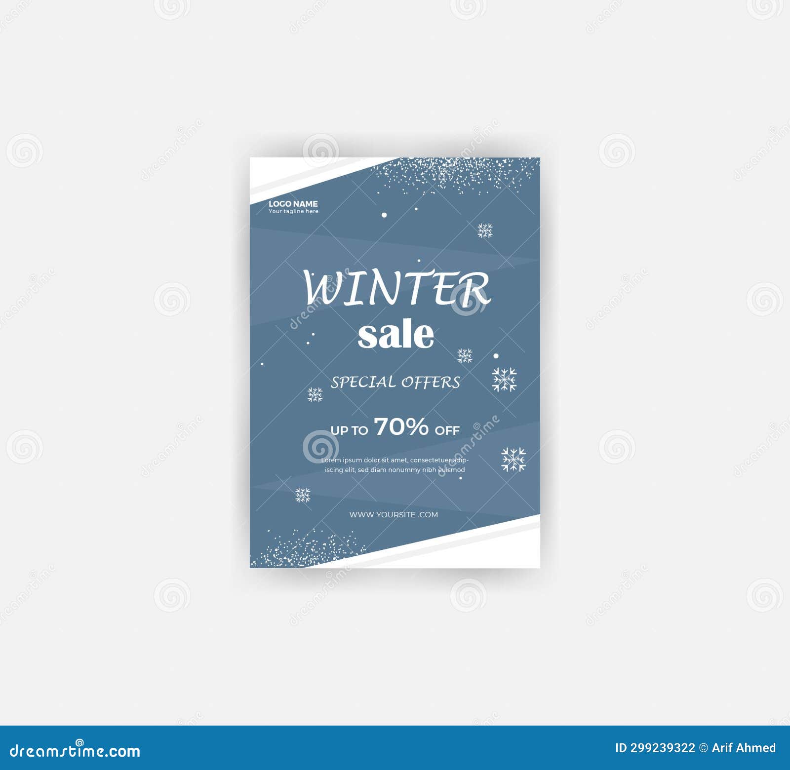 Vector Hand Drawn Winter Vertical Poster Template Stock Illustration - Illustration of winter ...