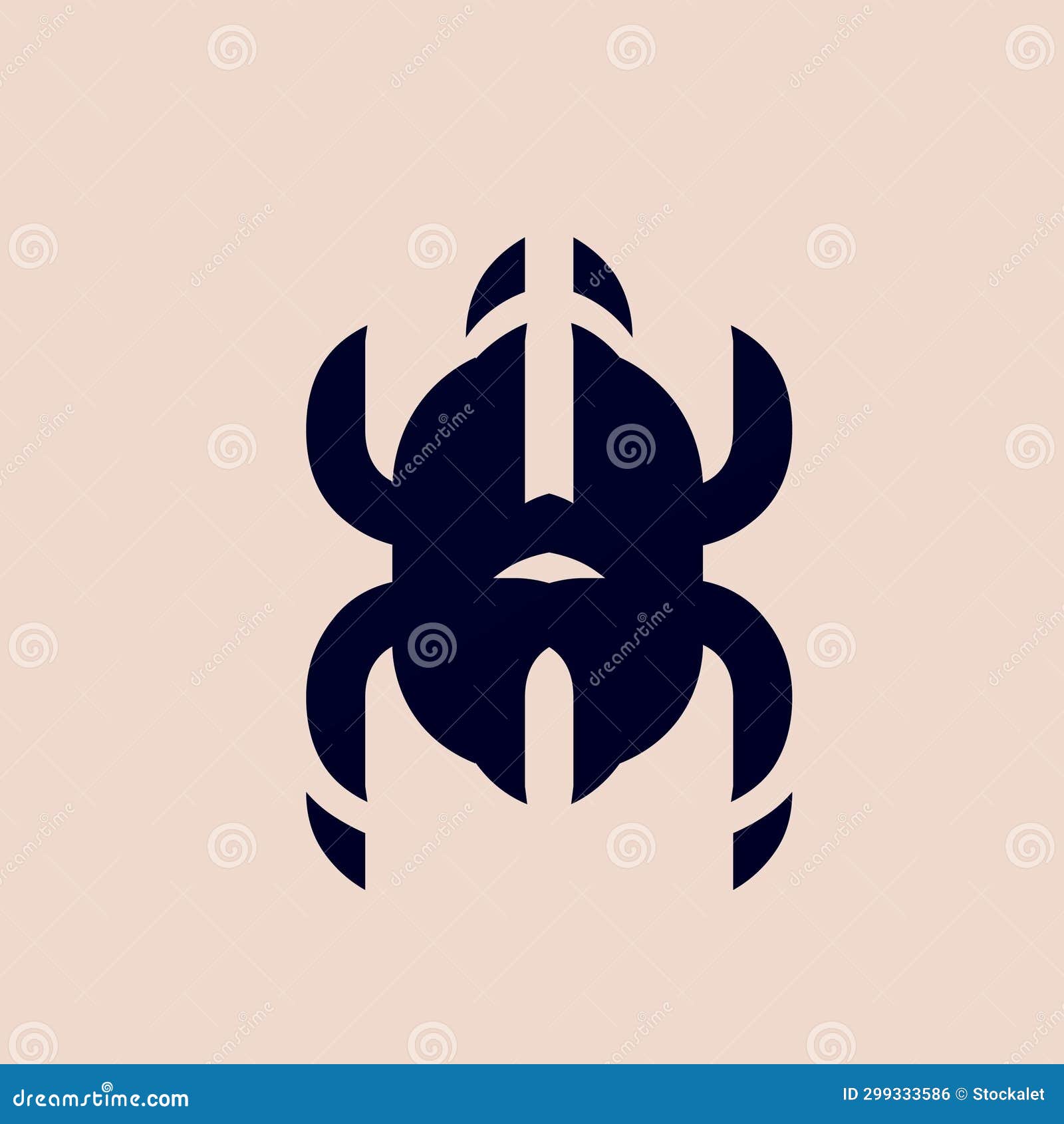 Scarab Beetle Insect Icon. Ancient Egypt Symbol. Stock Illustration ...
