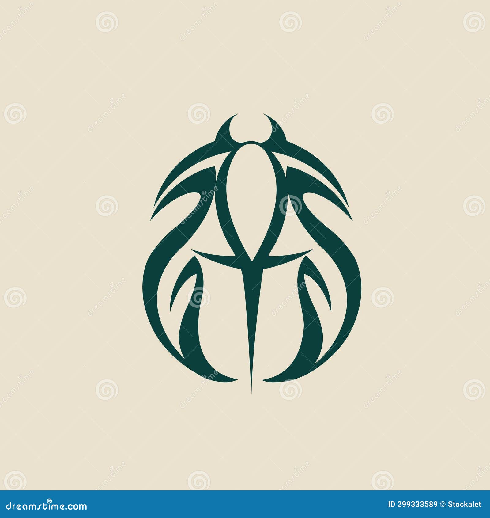 Scarab Beetle Insect Icon. Ornate Bug. Ancient Egypt Symbol. Stock ...
