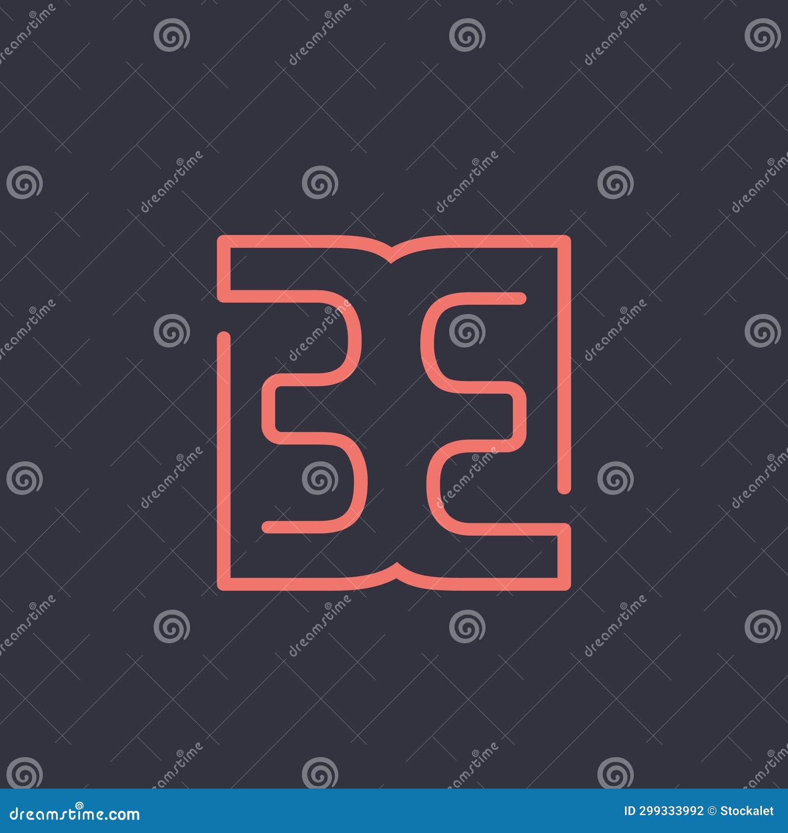 Intertwined Lines BE Monogram. Geometric Uppercase Bold Letter B ...