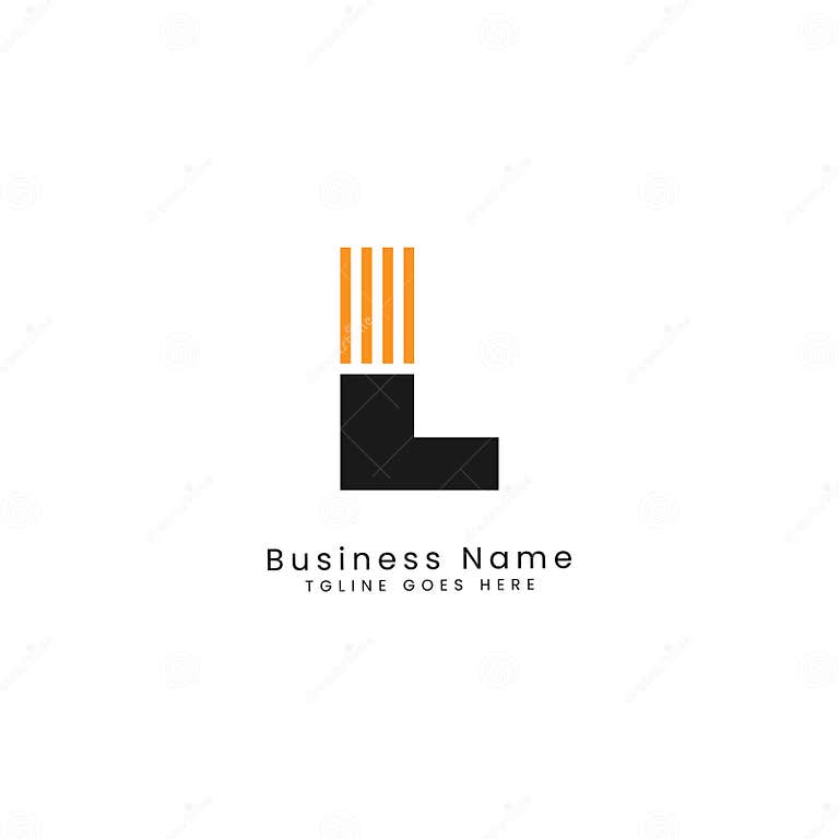 L Letter Stock Illustration with Geometric Lines Vector Logo. Alphabet ...