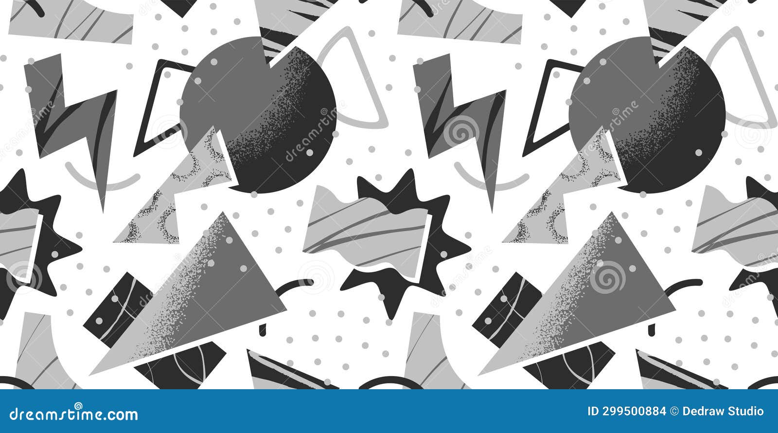 Retro Geometric Shape Seamless Pattern Stock Vector - Illustration of ...