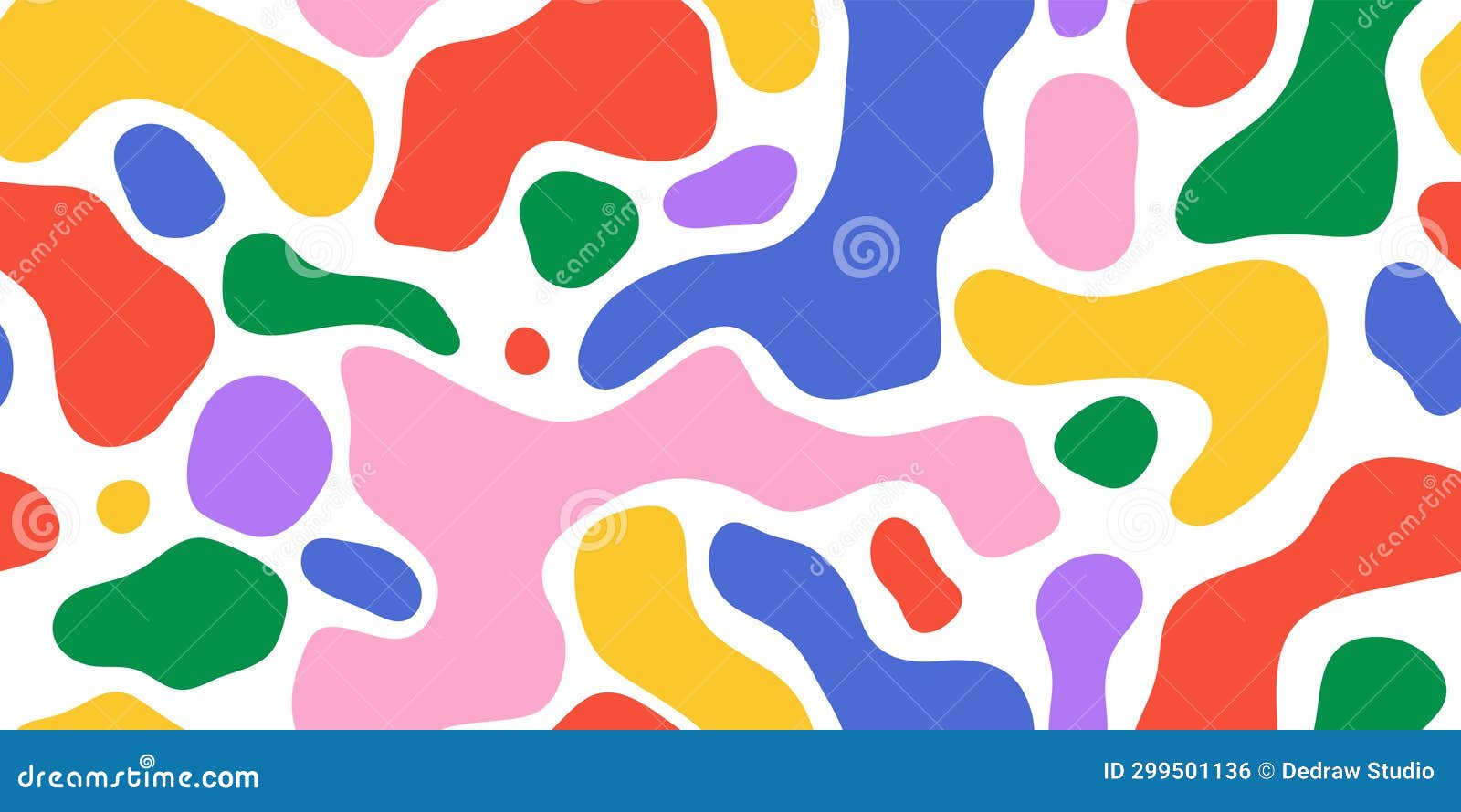 Colorful Abstract Organic Shape Seamless Pattern Stock Vector ...