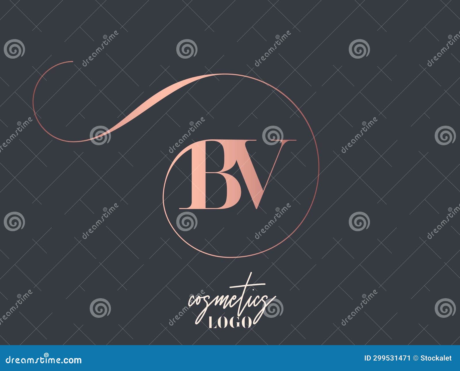 Premium Quality Uppercase BV Monogram, Decorative Swirl Serif Letter B ...