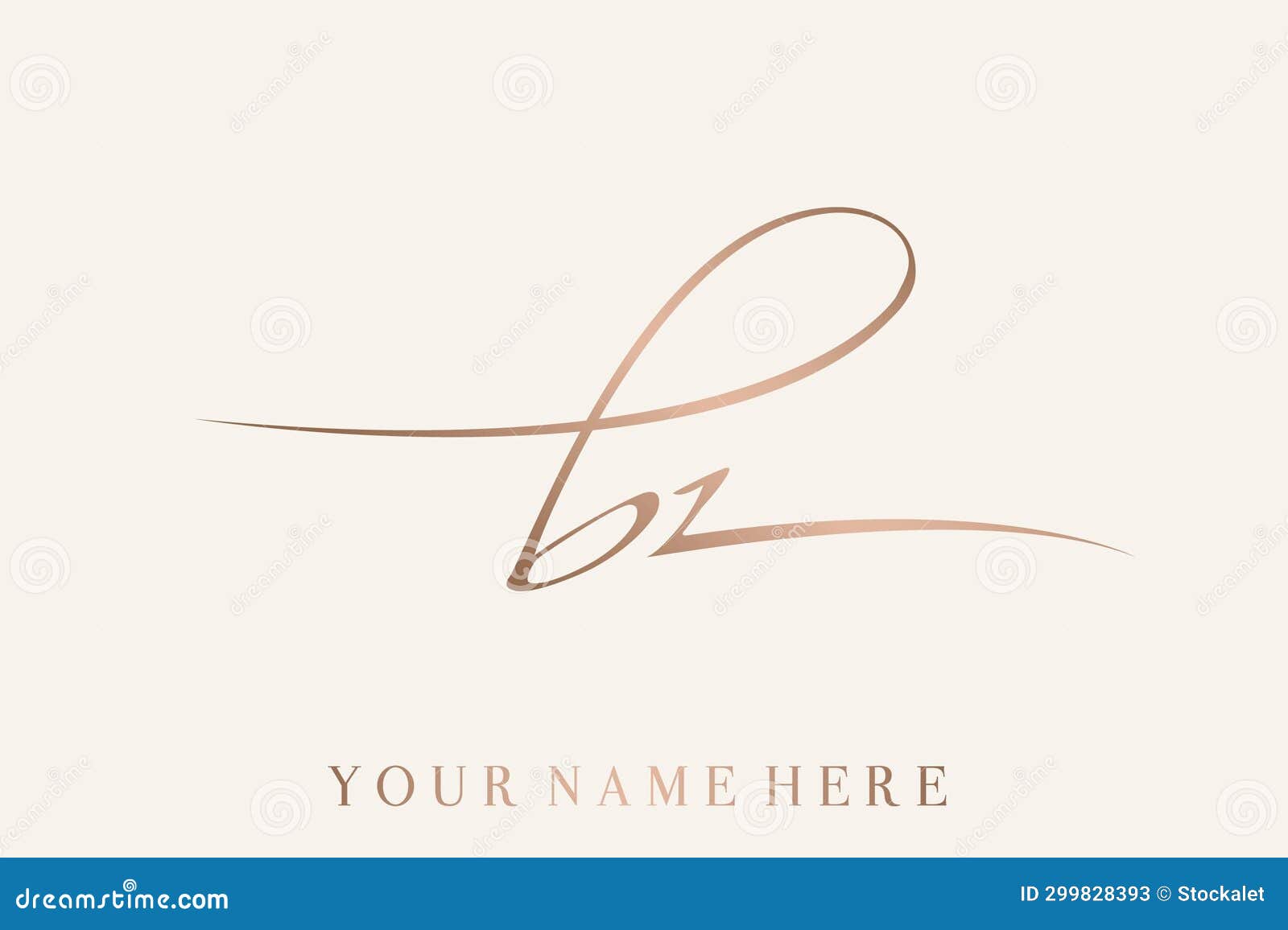 BZ Monogram Logo. Calligraphic Lowercase Signature Icon. Stock Vector ...