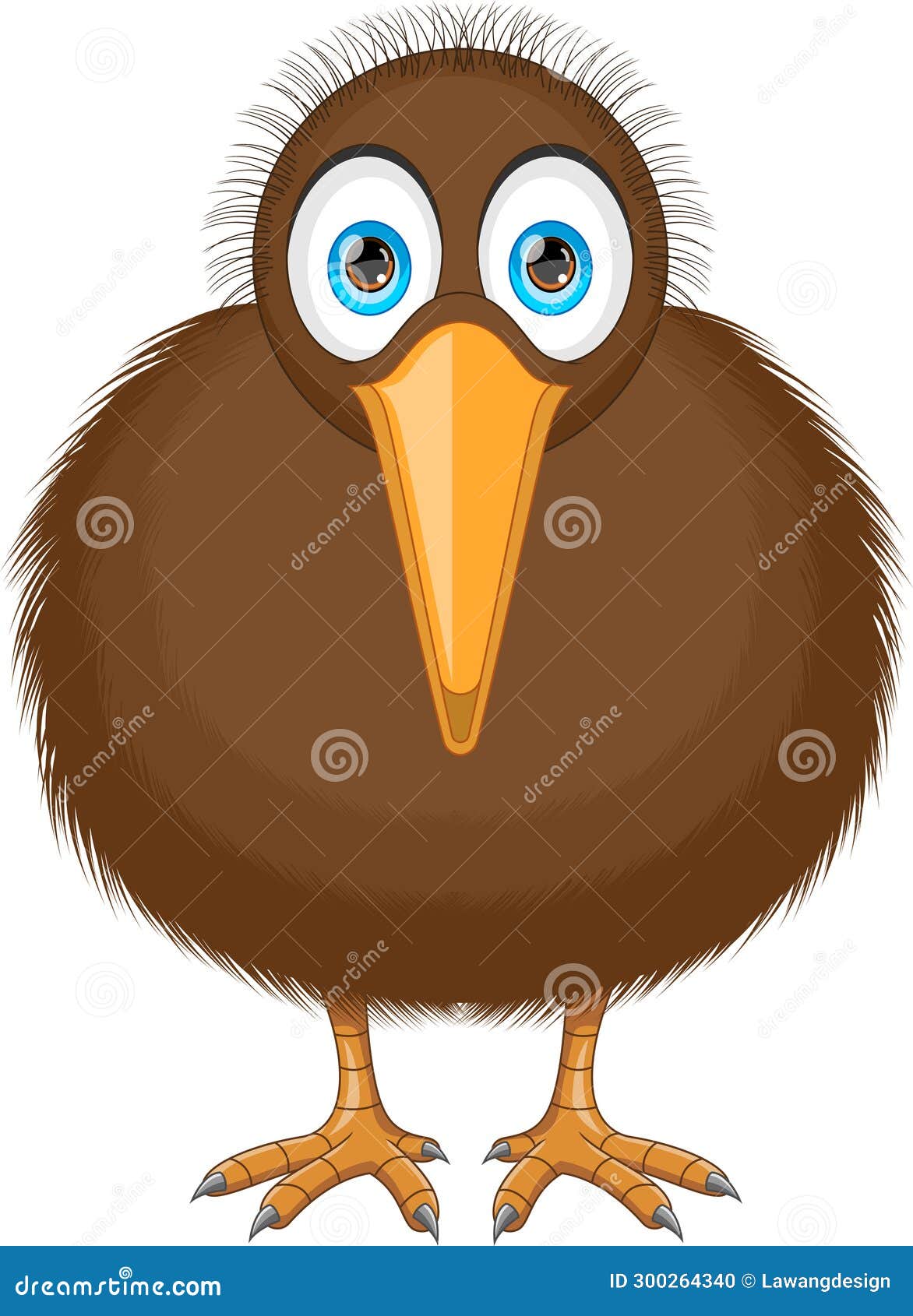 Cute Kiwi Cartoon. With Happy Facial Expressions And Different Pose ...