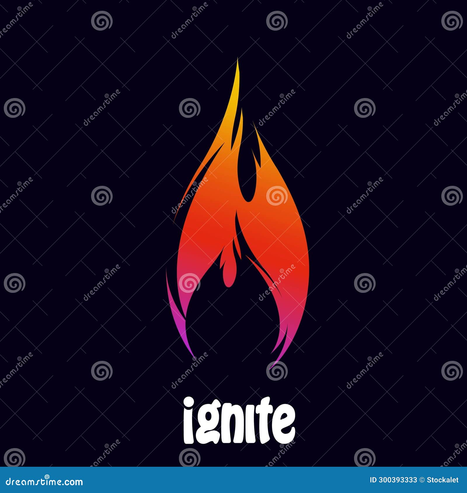 Candle Fire Logo Isolated on Dark Background. Colorful Mark. Stock ...