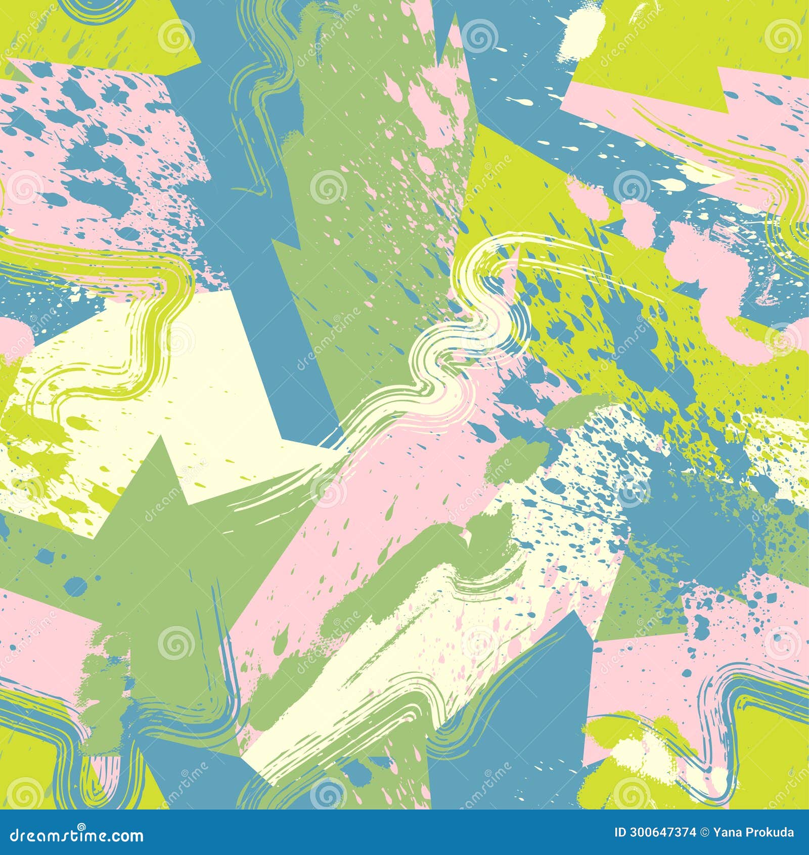 Seamless Abstract Urban Geometric Pattern with Curved Elements, Grunge ...